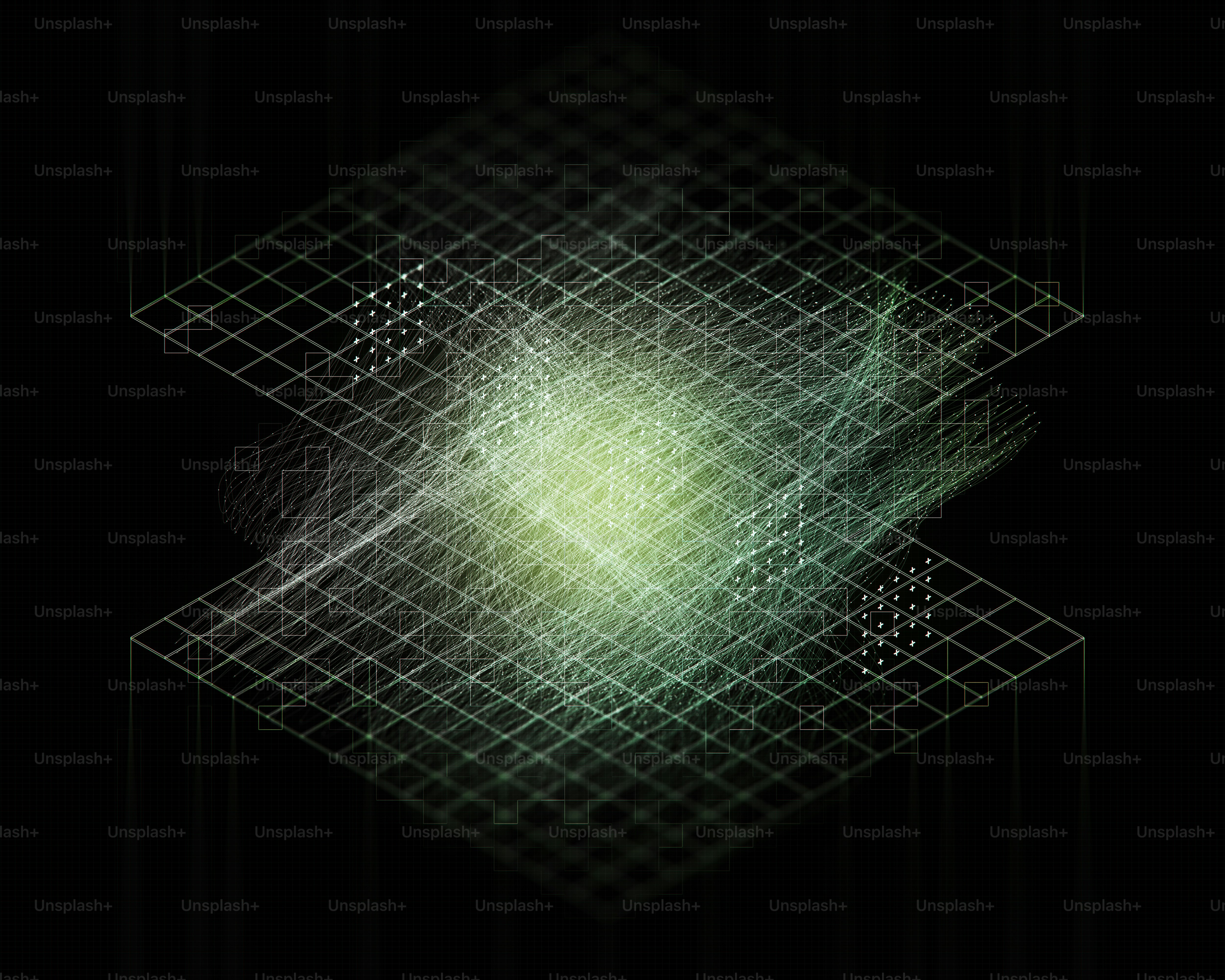 Abstract layered structure with interconnected elements. photo ...