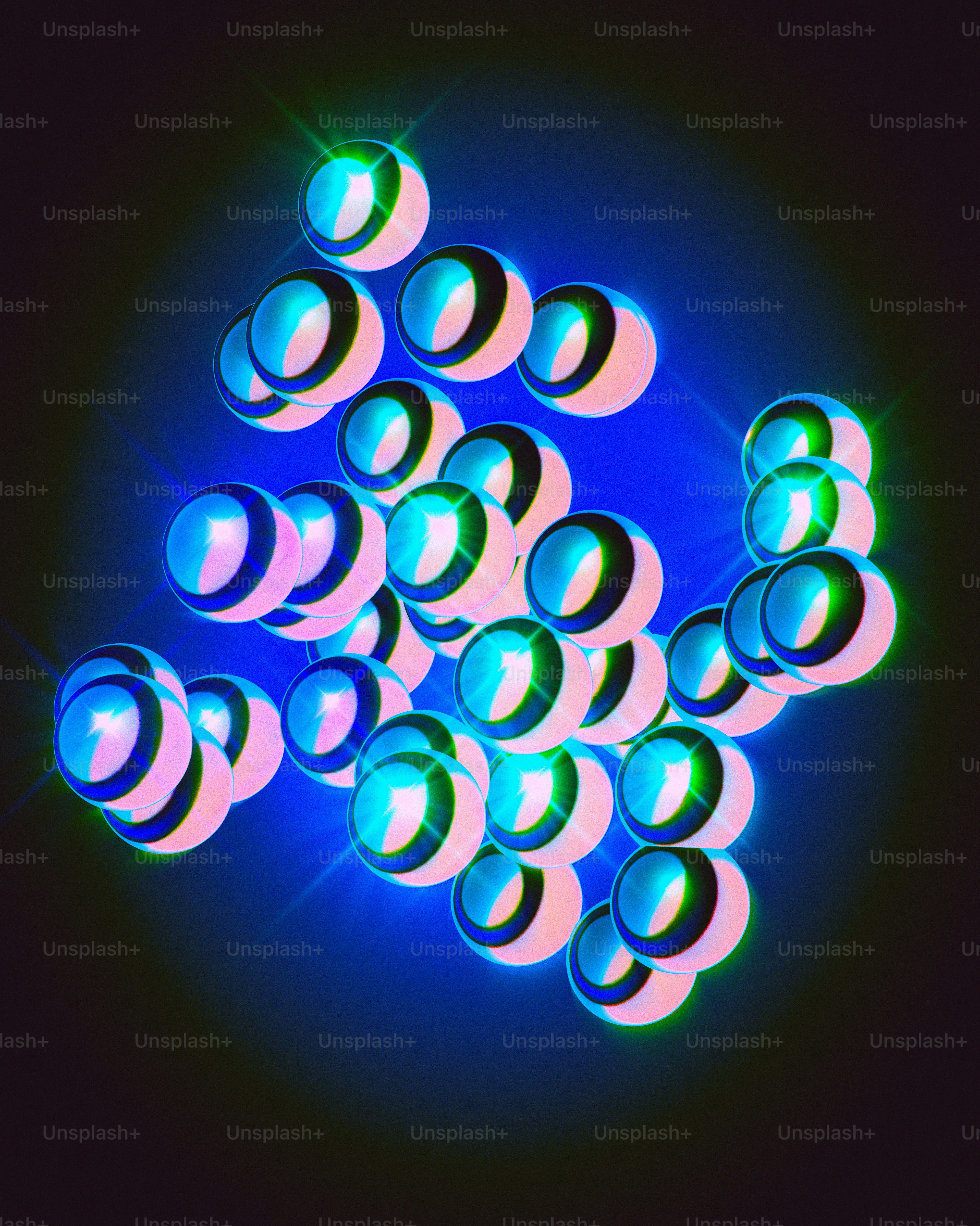 Glowing spheres arranged in a cube formation. photo – Wallpaper Image ...