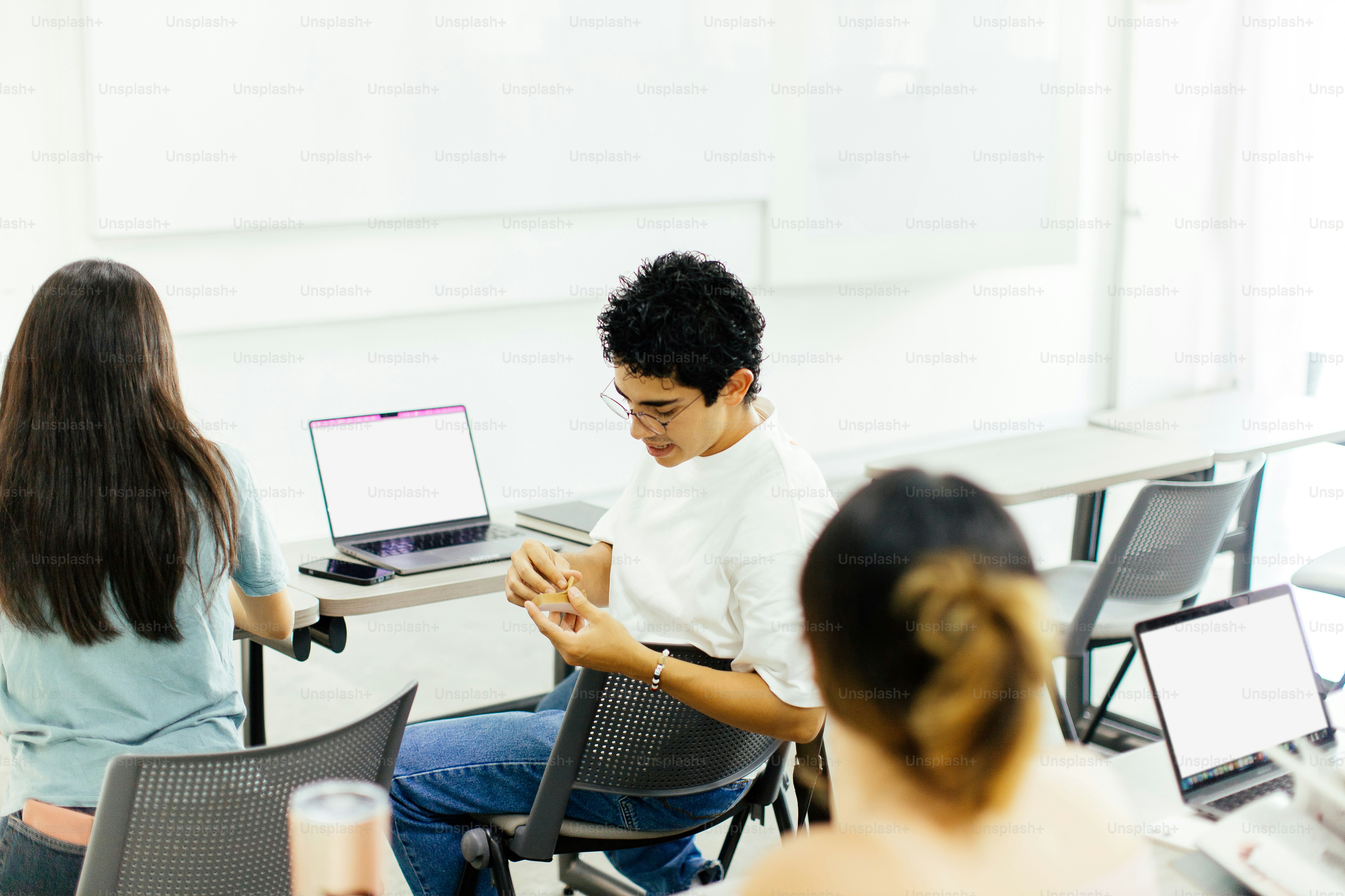 Students are working in a classroom with laptops. photo – School Image ...