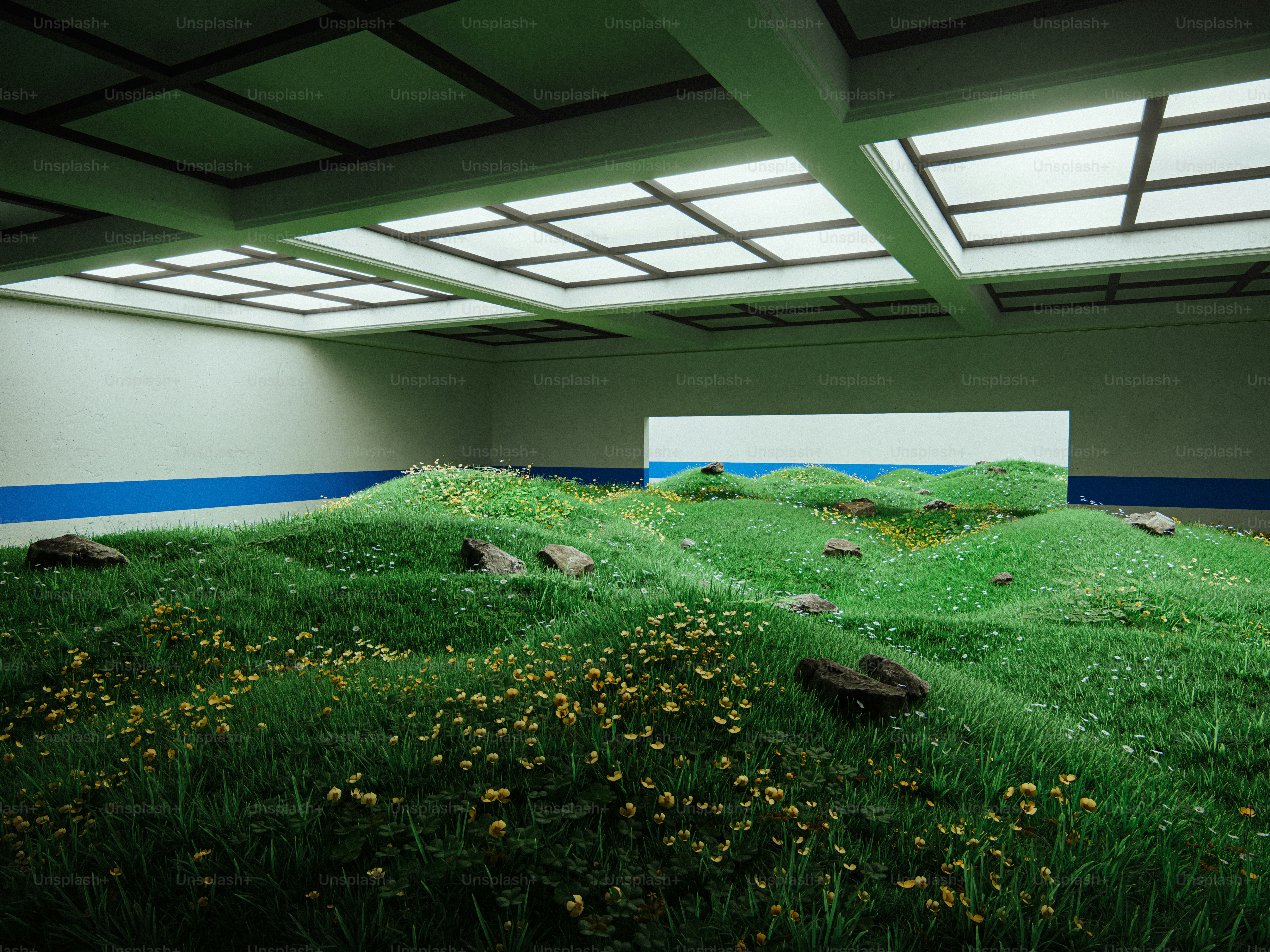 Indoor meadow installation with skylights above. photo – Wallpaper ...