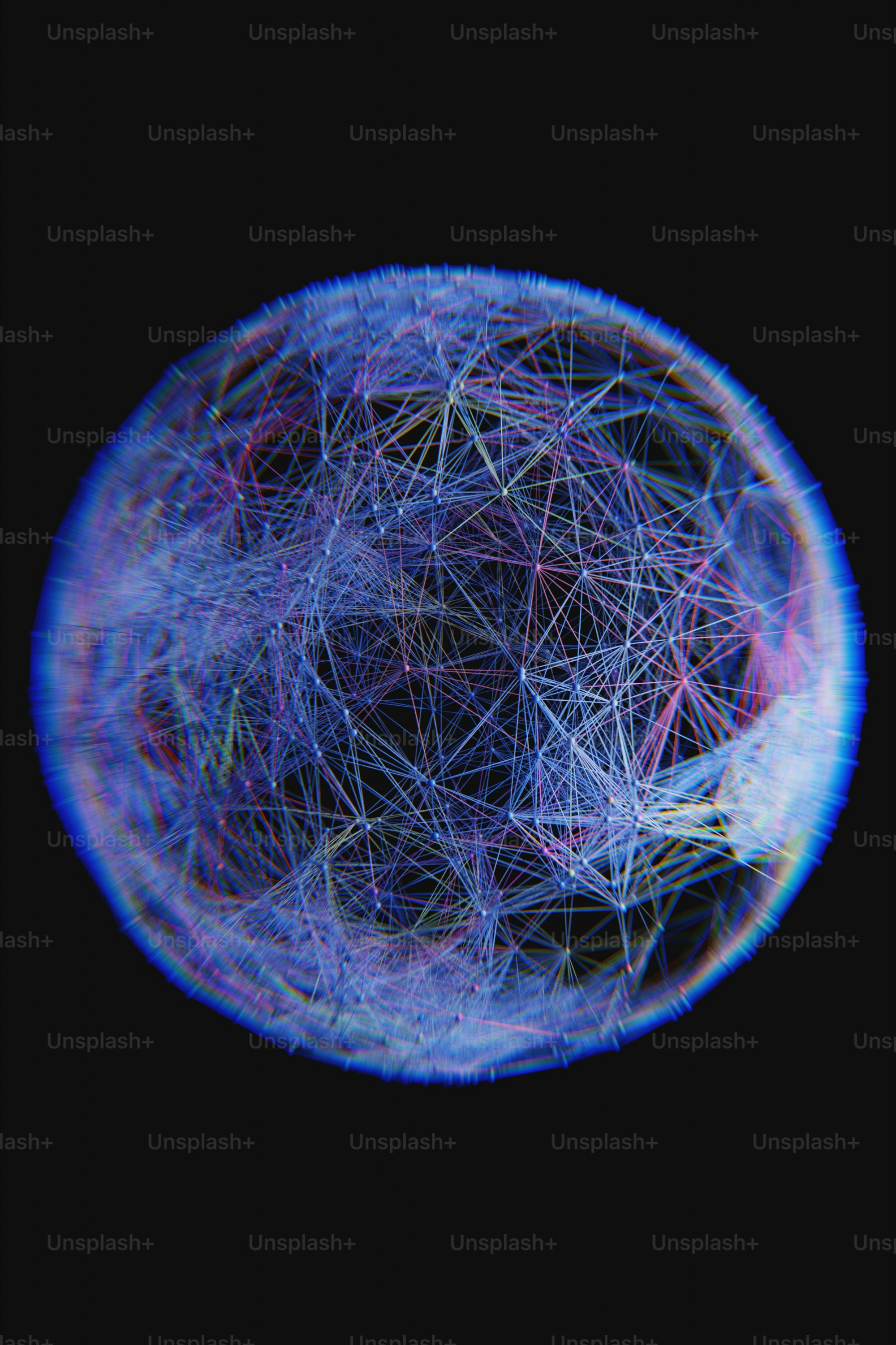 A network of connected data forms a sphere. photo – Technology Image on ...