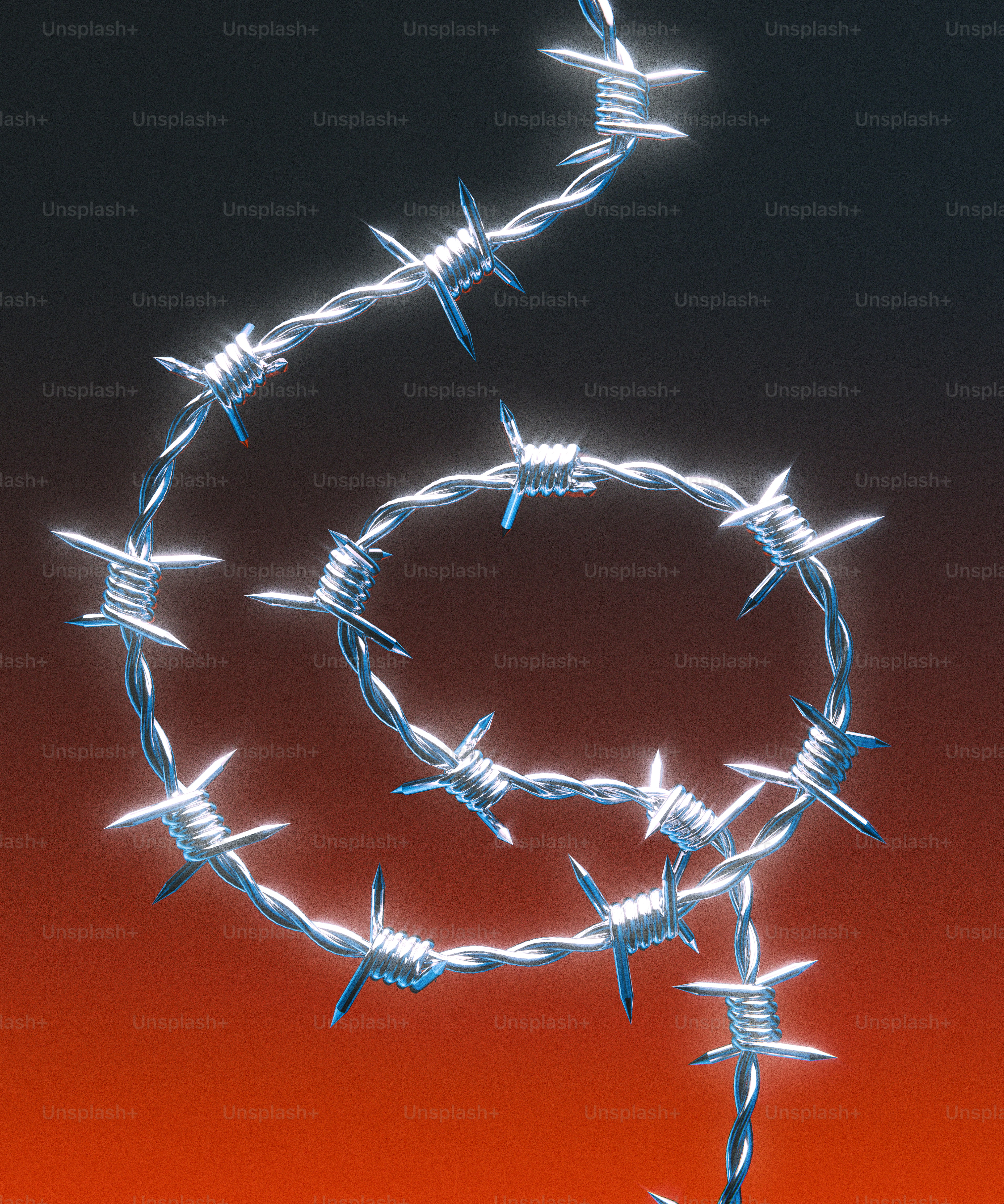 Spiral of barbed wire against a fiery background. photo – Wallpaper ...