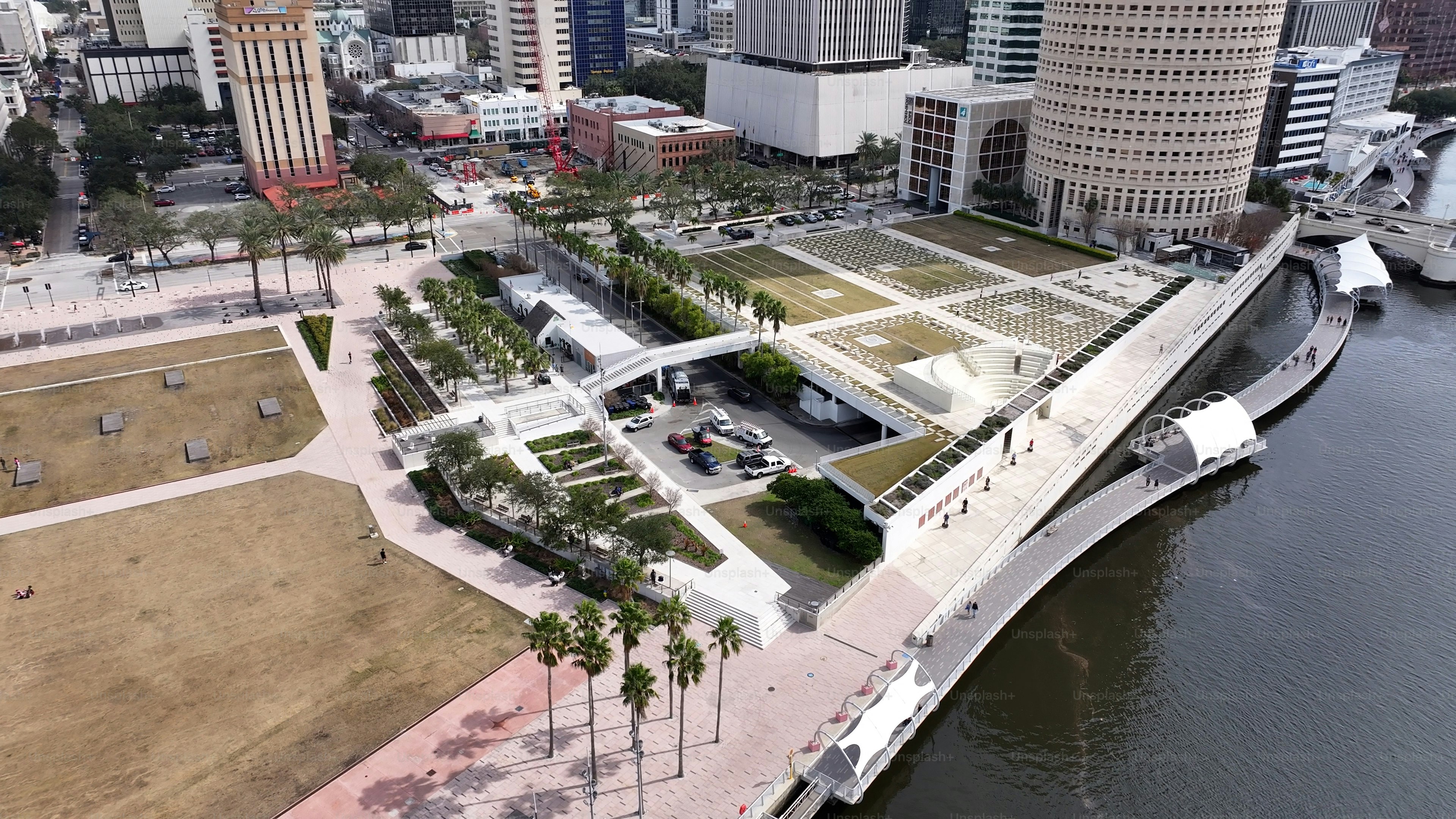 Curtis Hixon Waterfront Park In Florida United States. Downtown ...