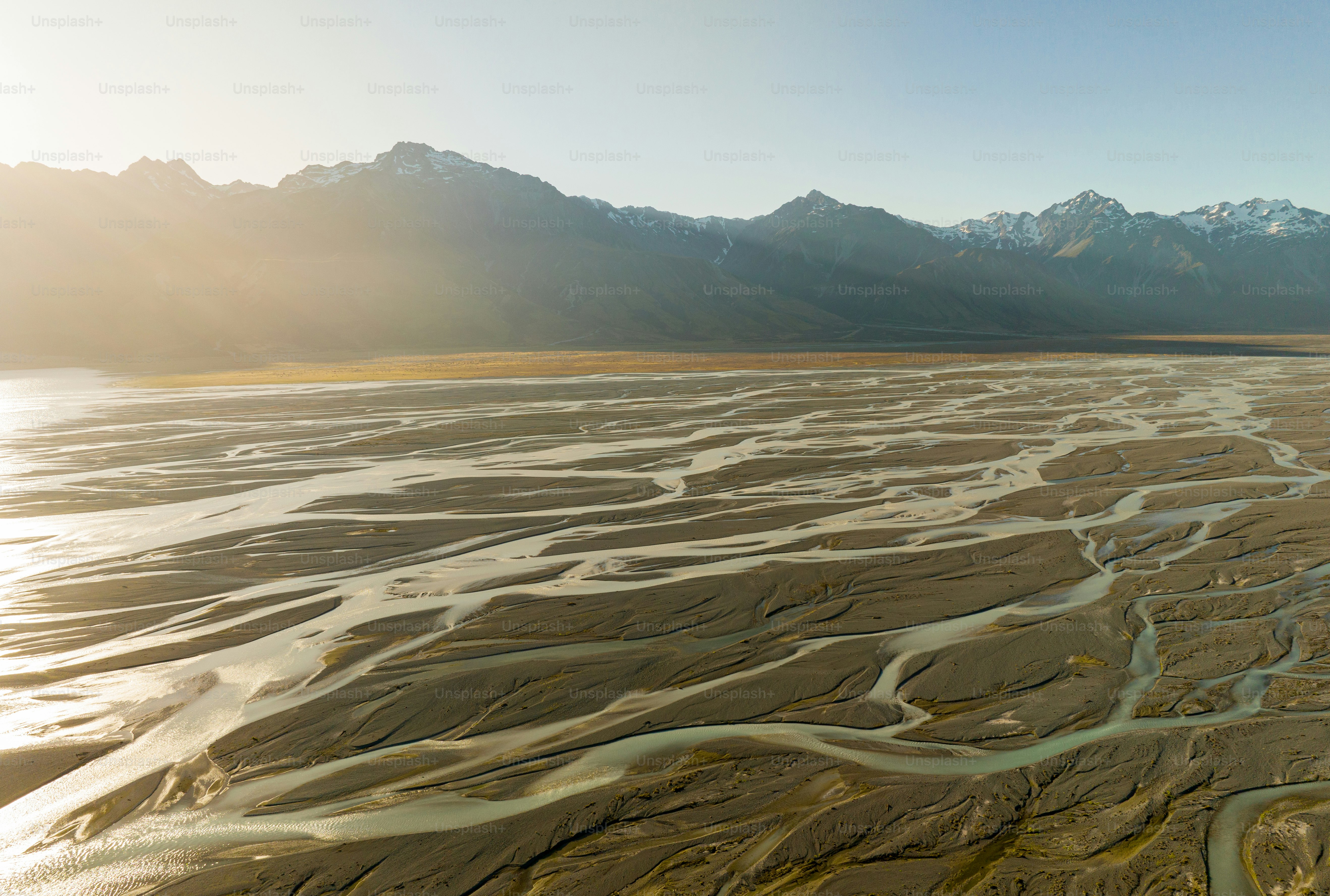 Aerial View of Beautiful turquoise Lake Pukaki in Mount Cook Glacier ...