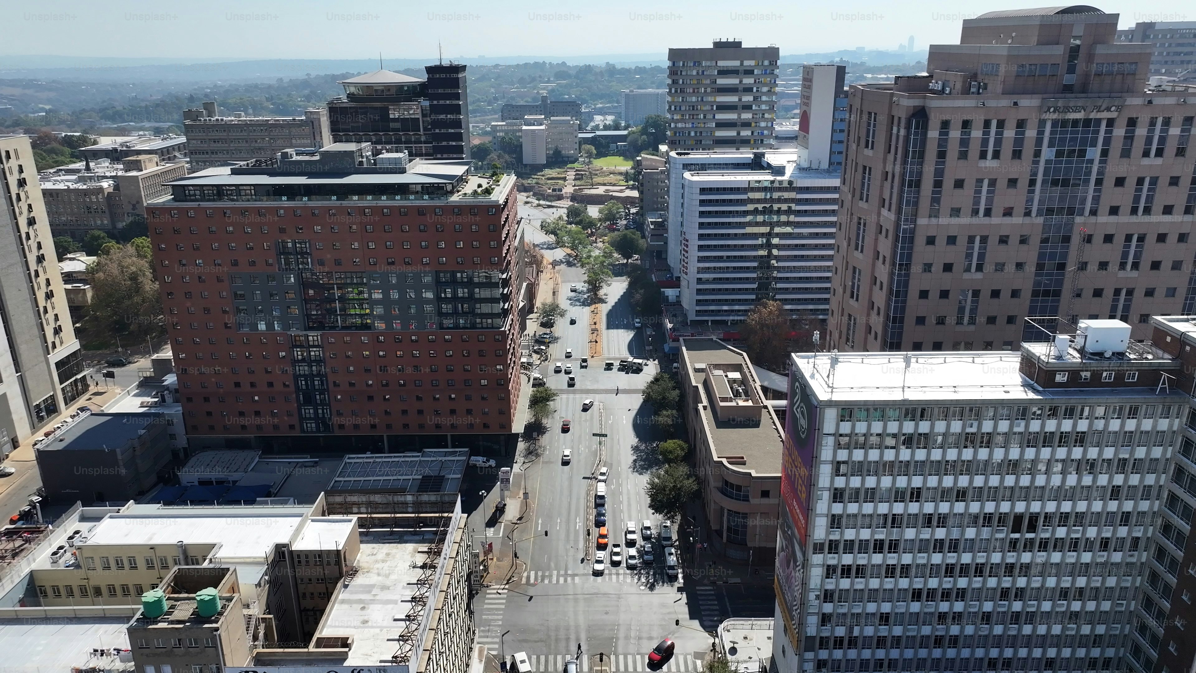 Johannesburg Skyline At Johannesburg In Gauteng South Africa. High Rise ...