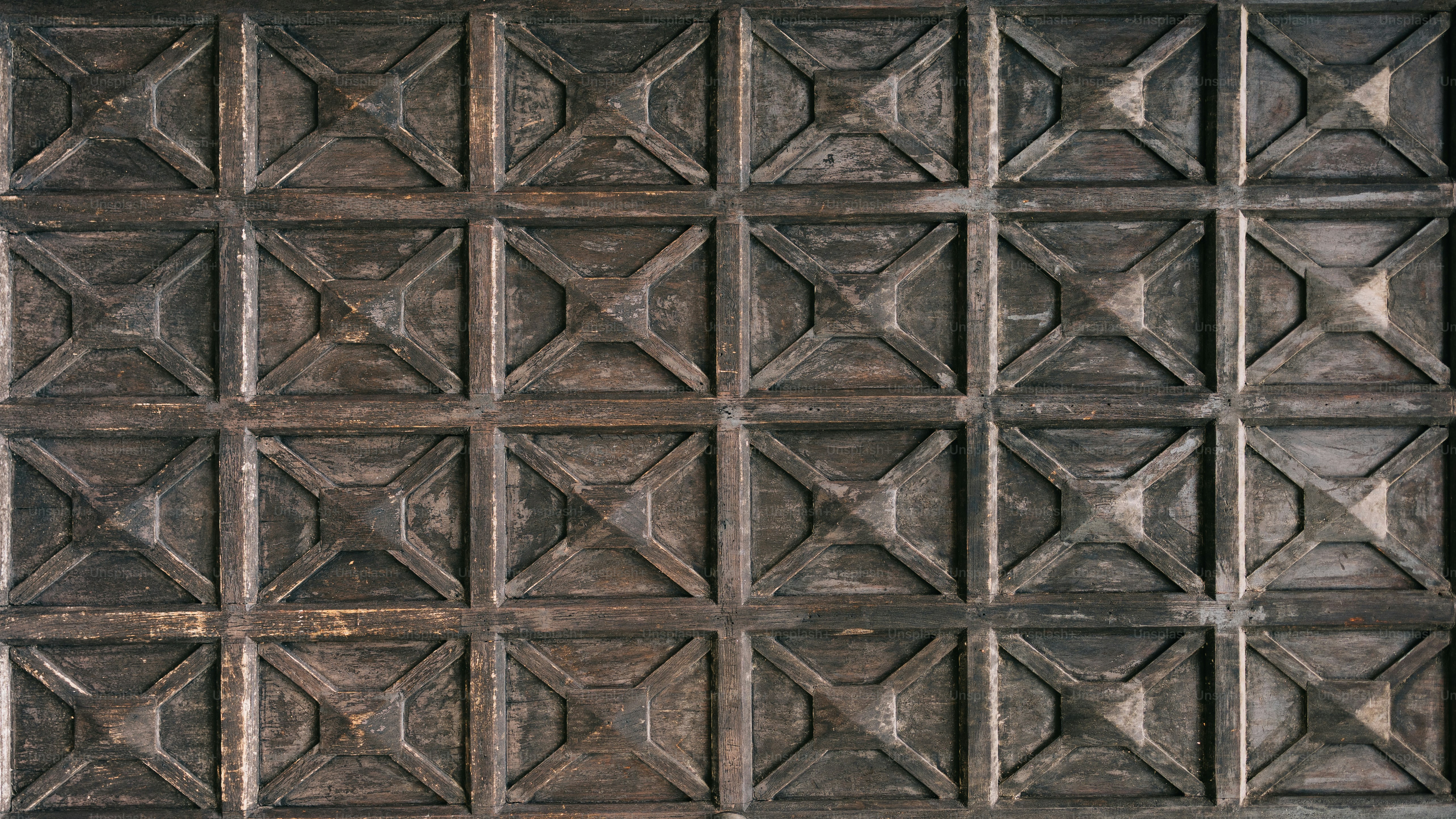 Detailed geometric pattern of carved wood squares photo – Texture Image ...