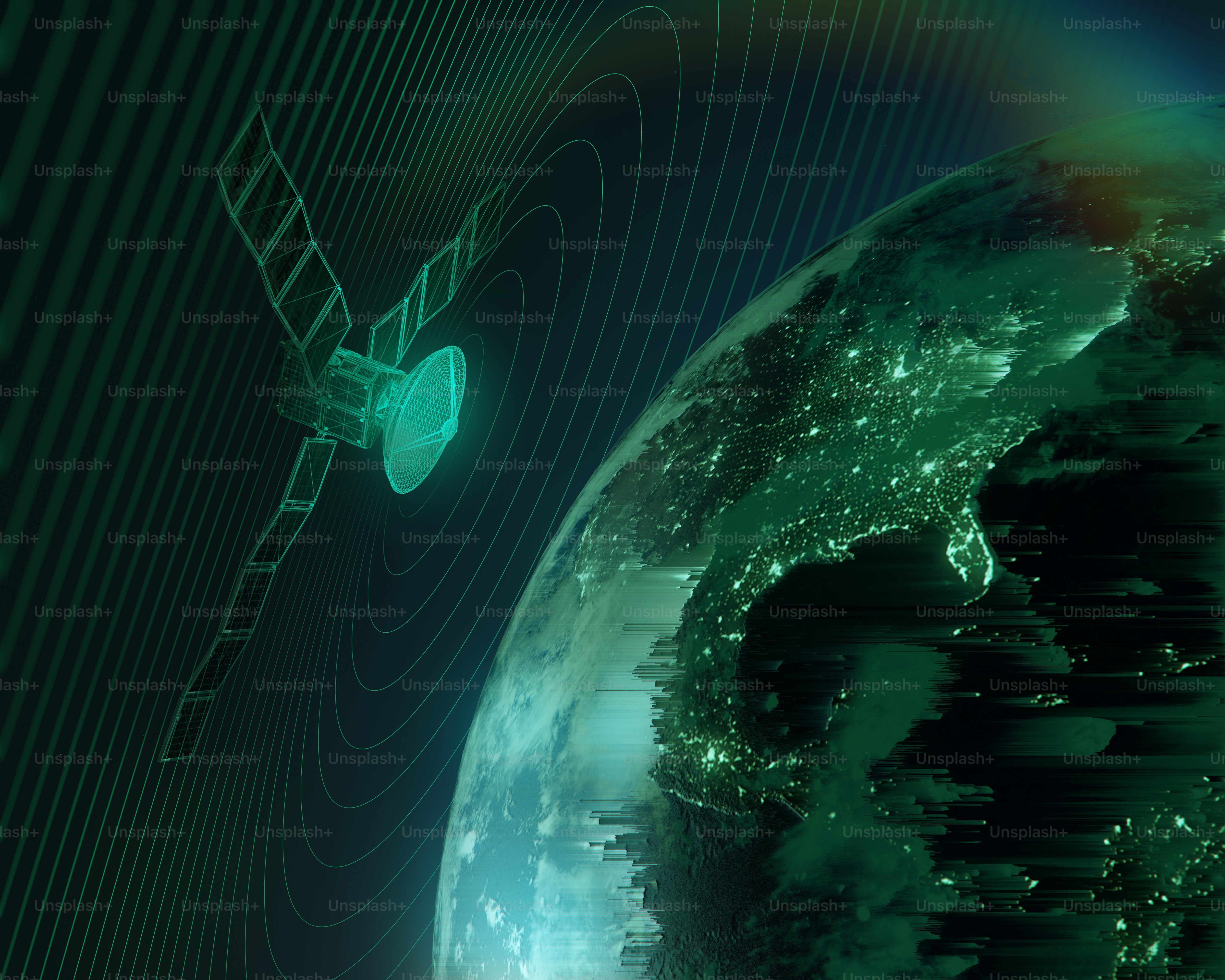 Satellite orbiting earth transmitting signals photo – Iot Image on Unsplash