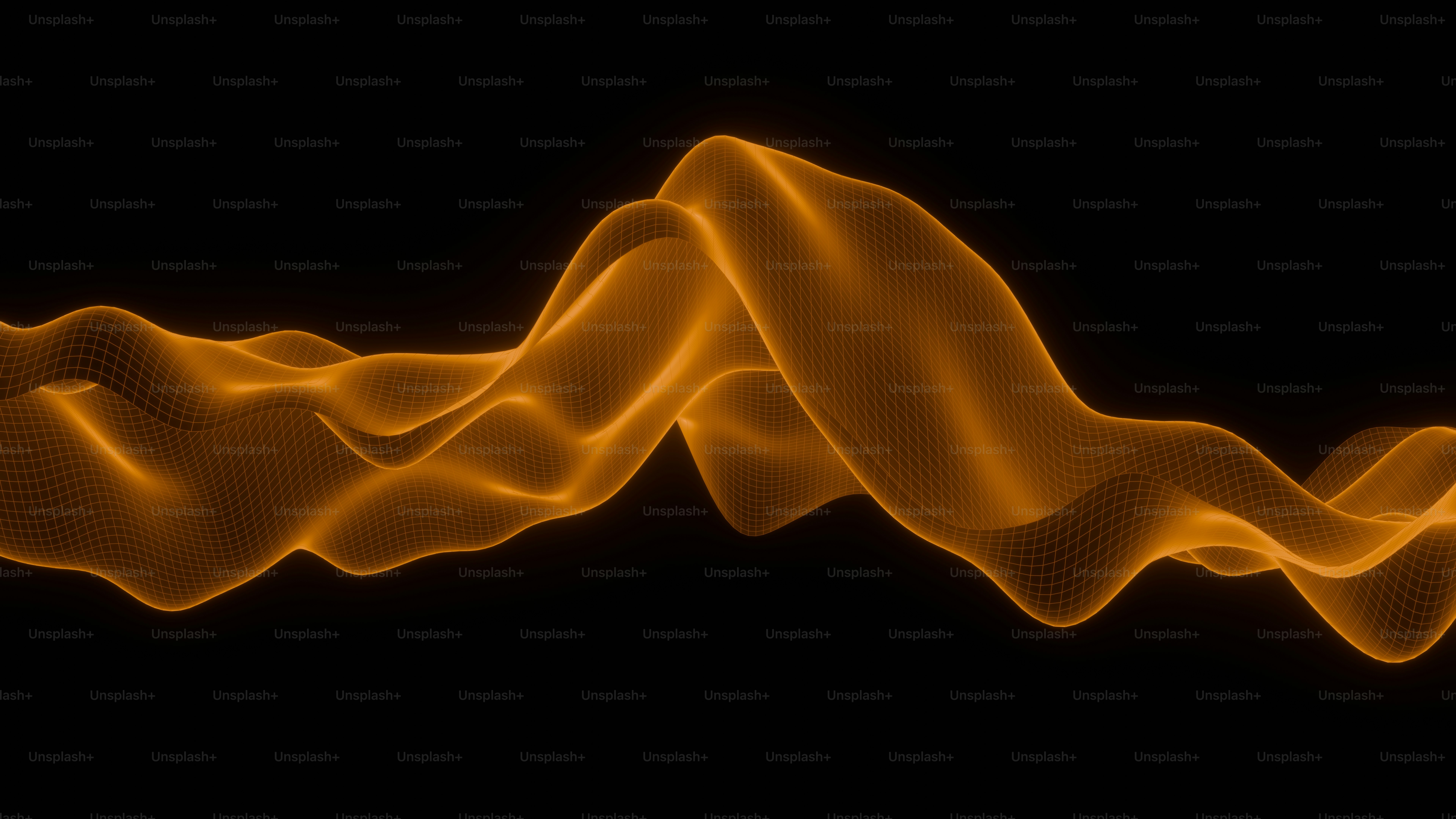 Abstract orange wavy lines on black background photo – Background Image ...