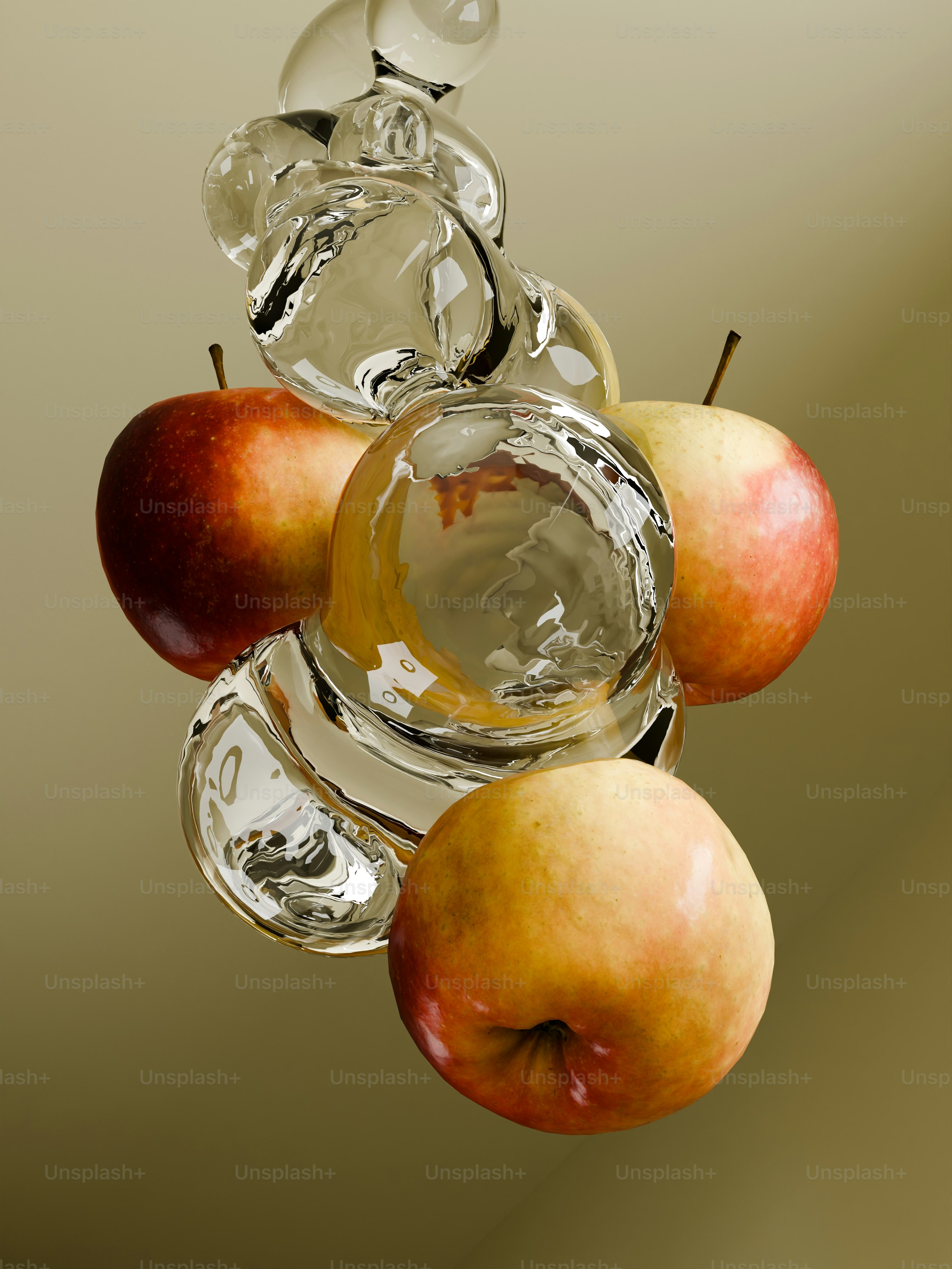 Apples suspended in swirling clear liquid photo – Fruit Image on Unsplash