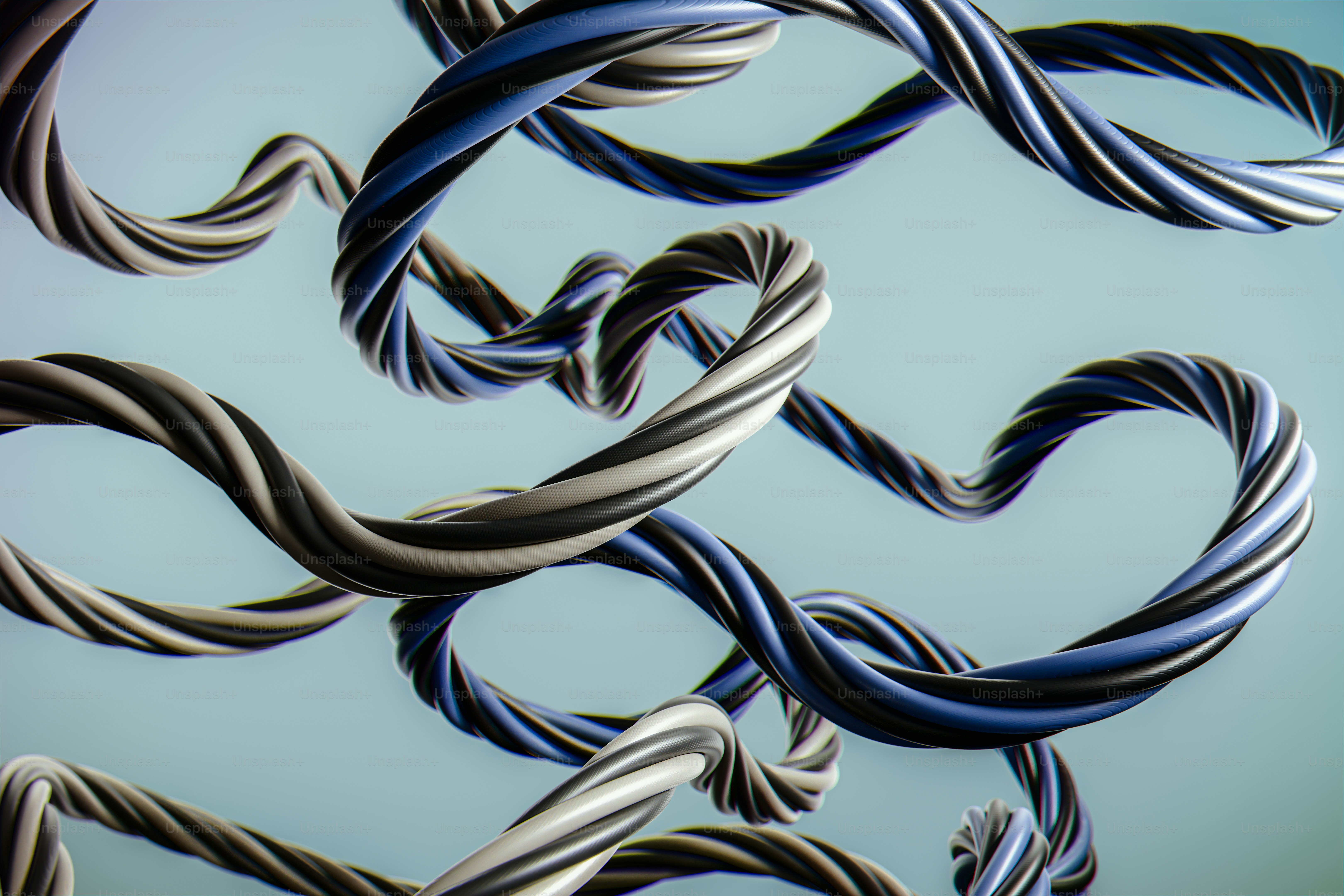 Twisted blue and grey ropes on a light background photo – Wallpaper ...