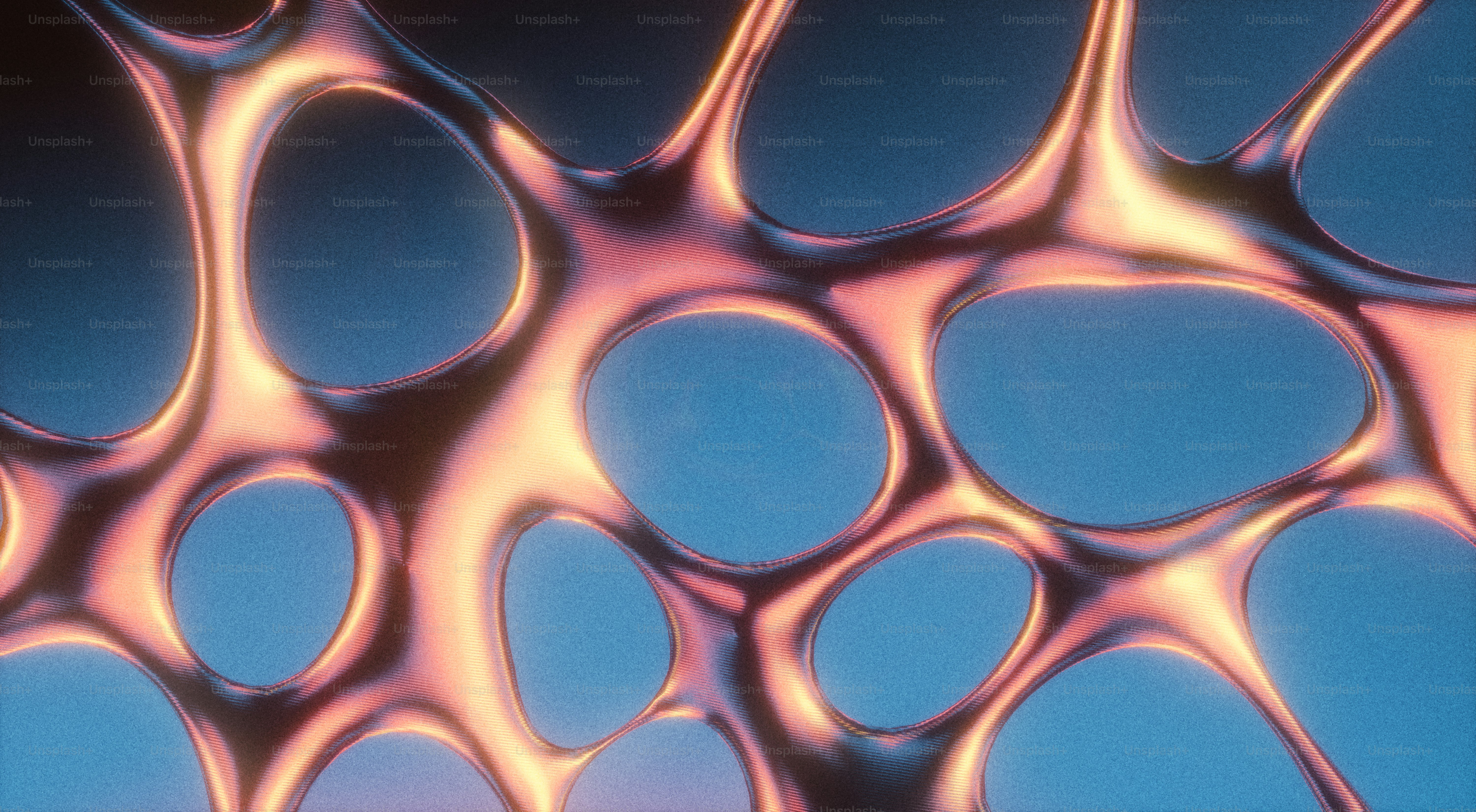 Abstract glowing organic cellular structure with blue background photo ...