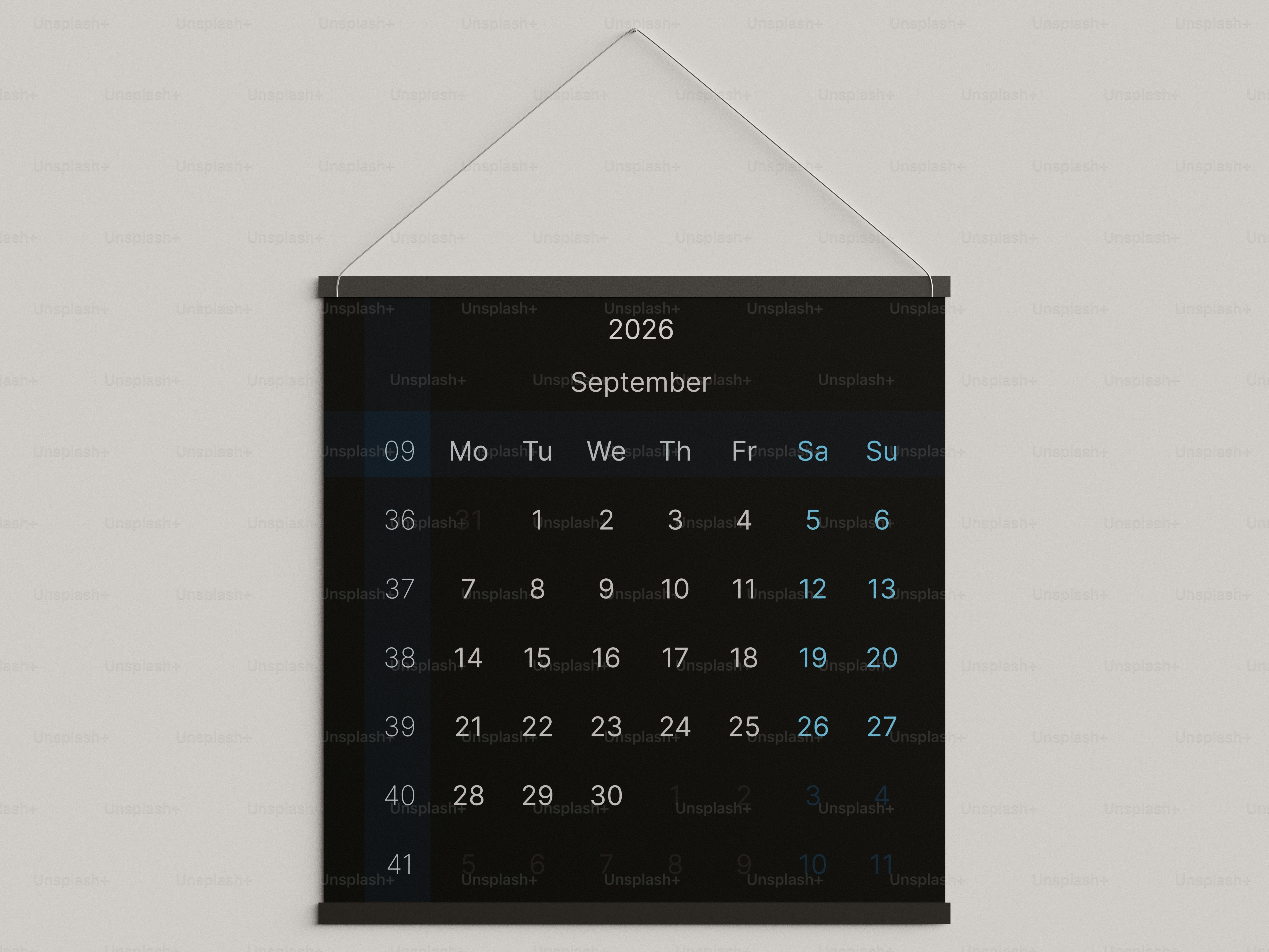 A dark calendar showing september 2020 photo – Graphic design Image on ...