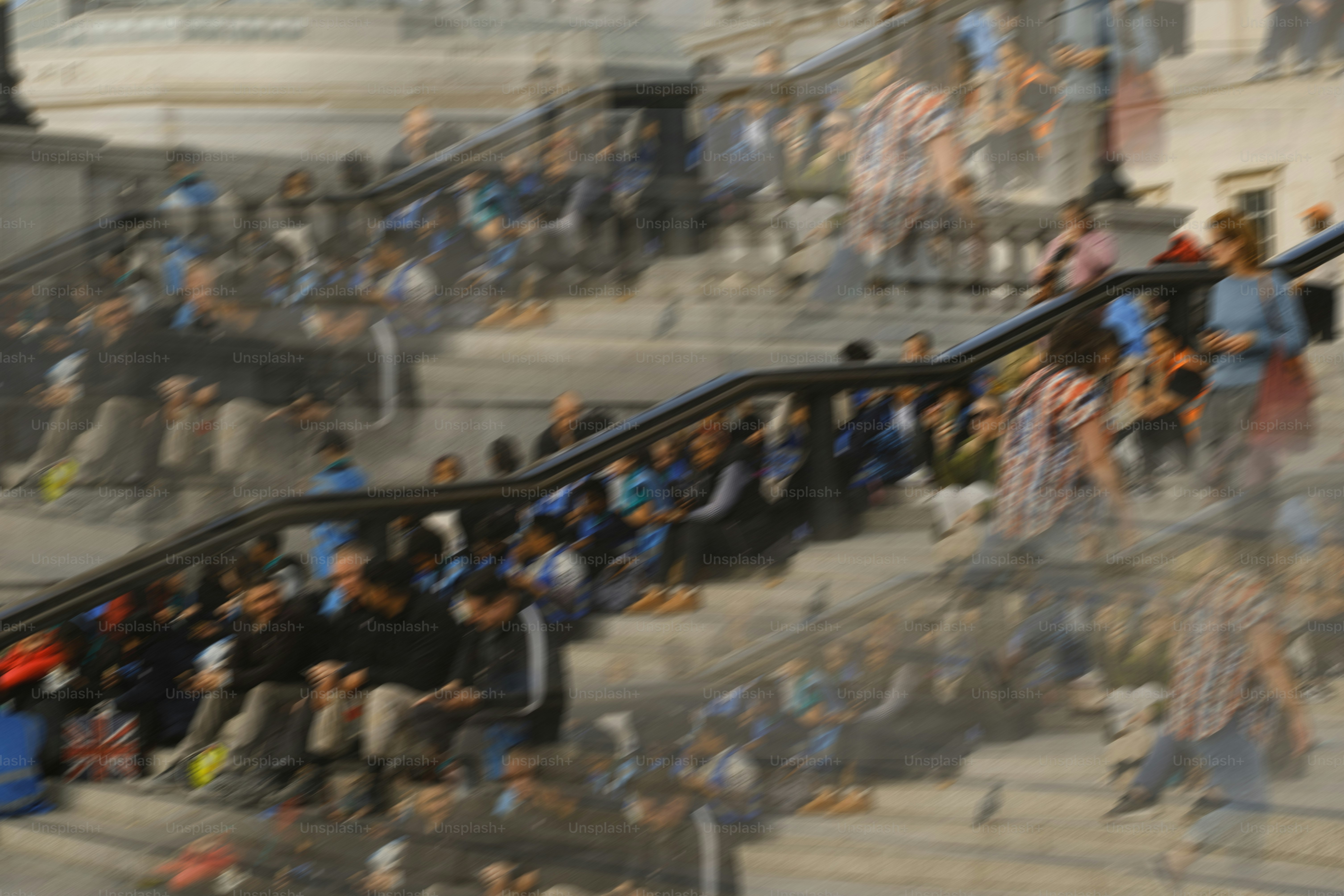 People sitting on steps outside national gallery, london photo – City ...