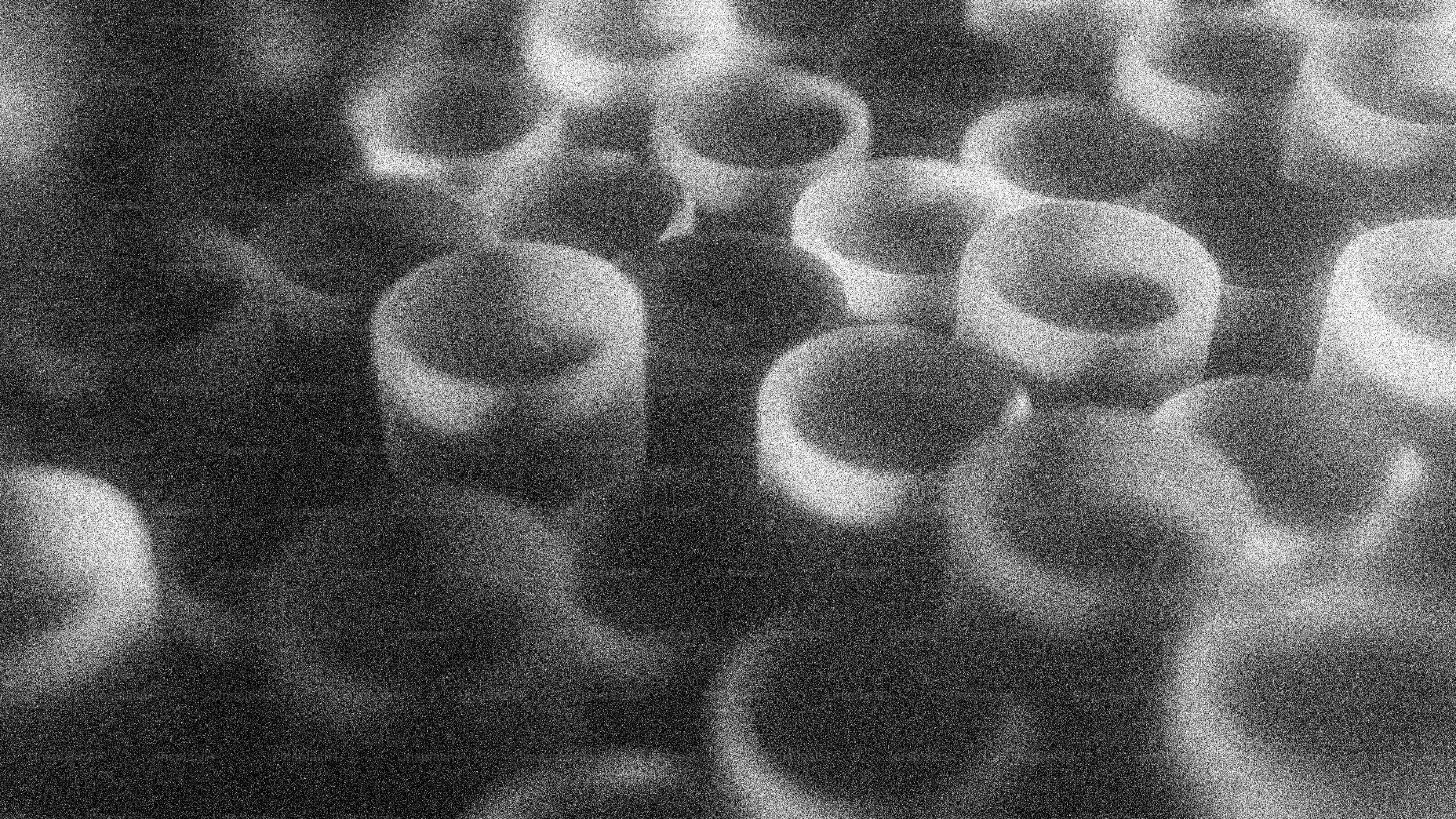 Rows of cylindrical objects in grayscale. photo – Abstract Image on ...