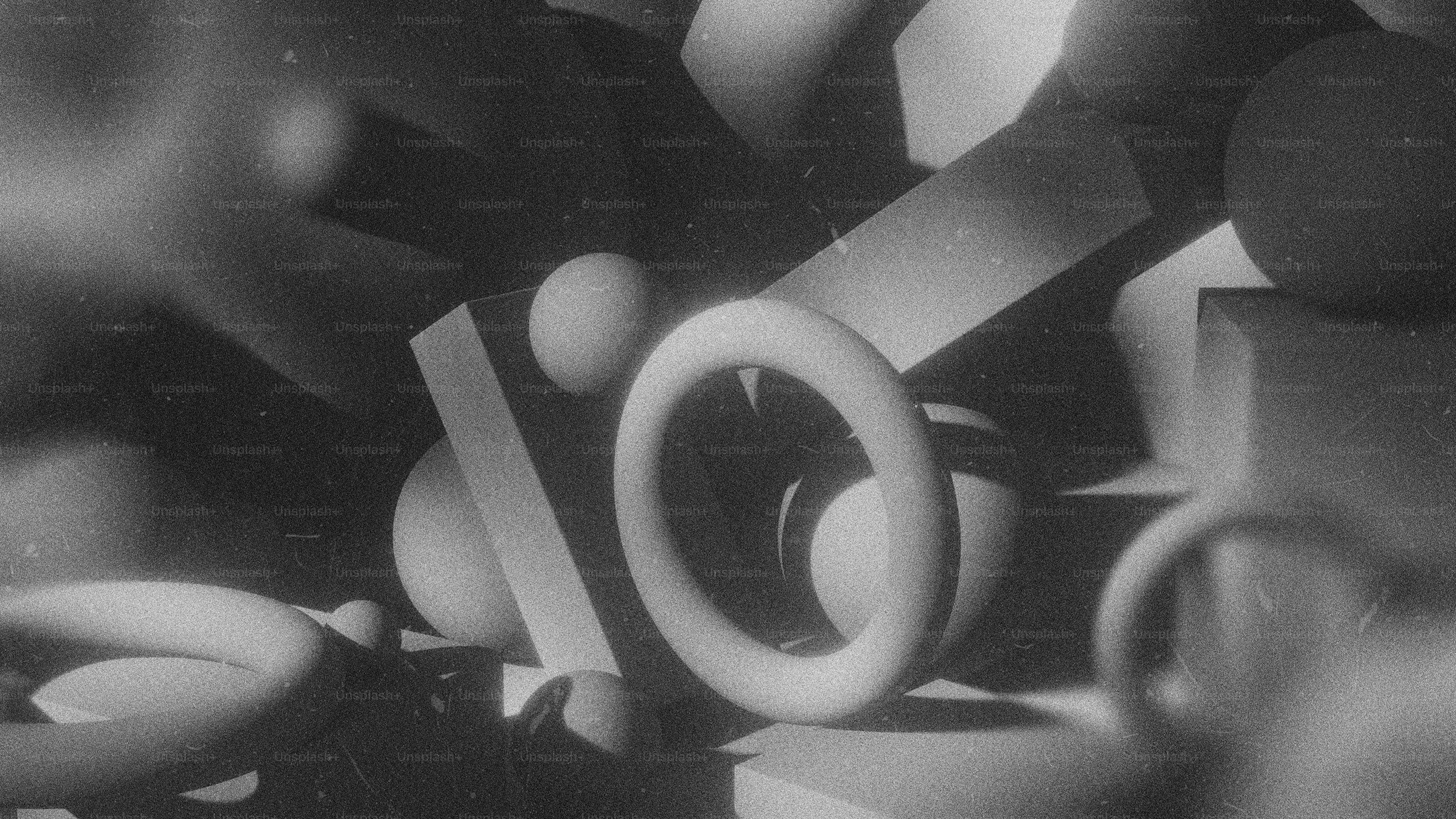 Abstract arrangement of geometric shapes and spheres. photo – Abstract ...