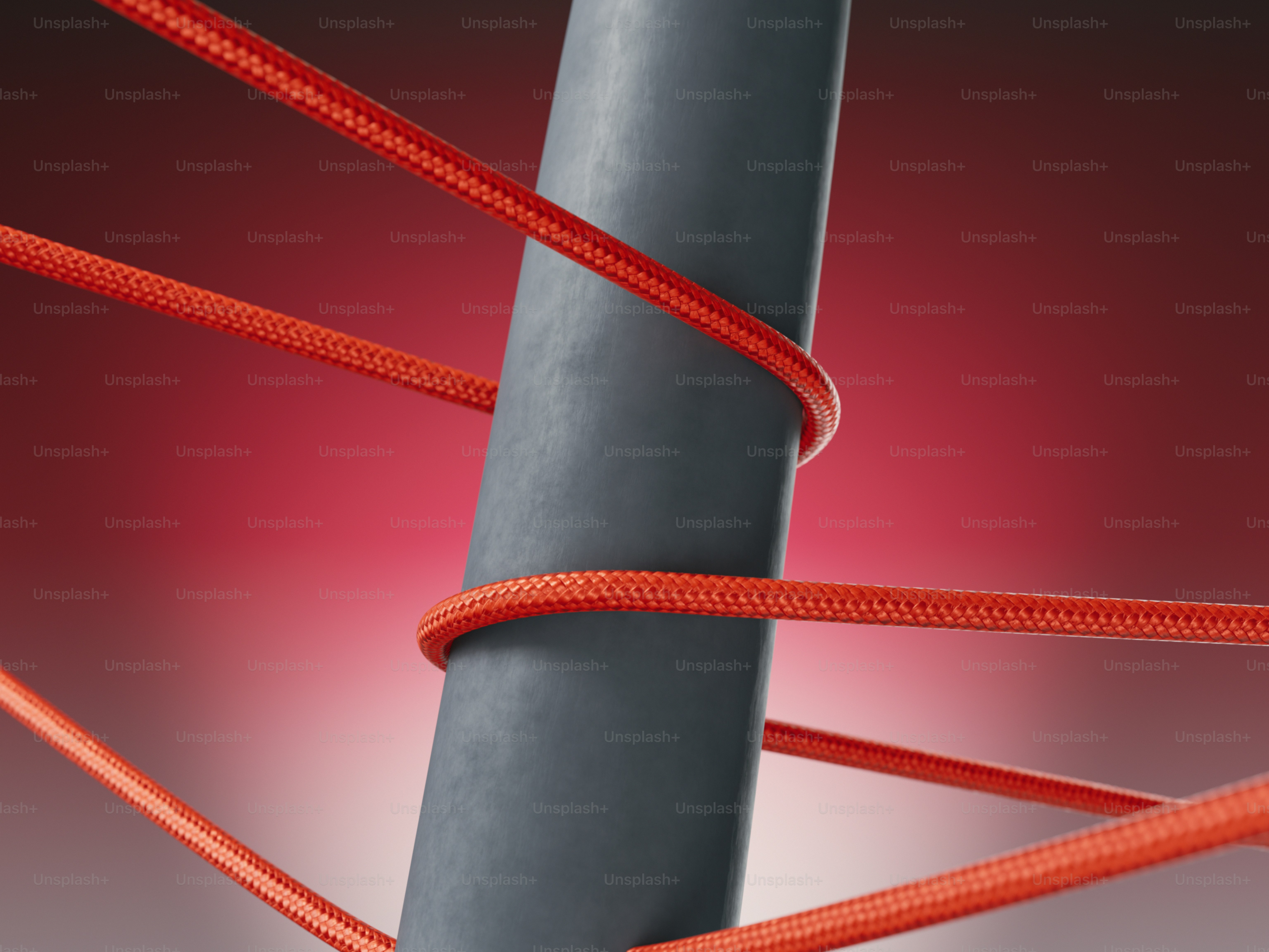 Orange cord wrapped around gray pole photo – 3d render Image on Unsplash