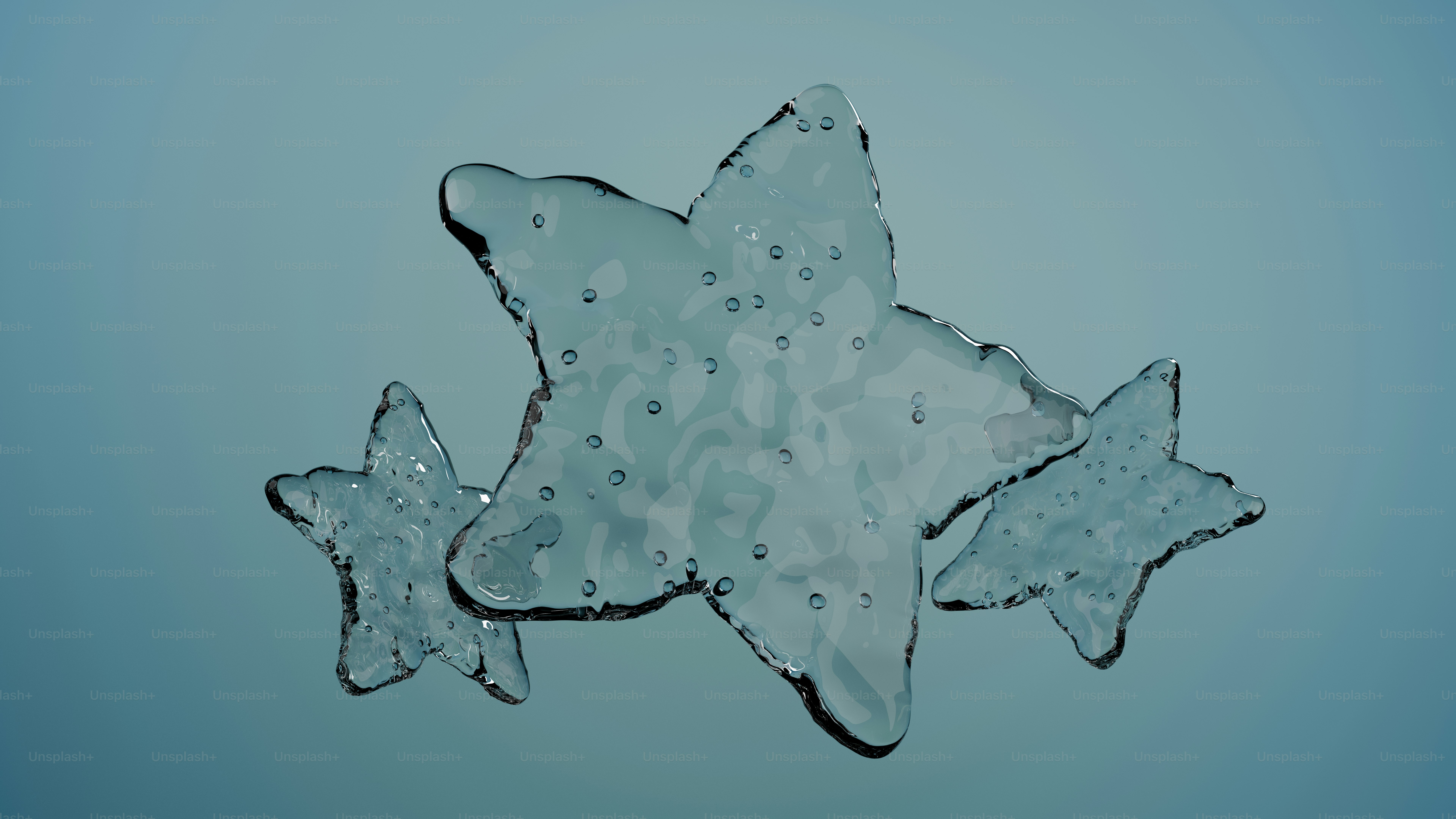 Clear water droplets on a pink, smooth surface. photo – 3d render Image ...