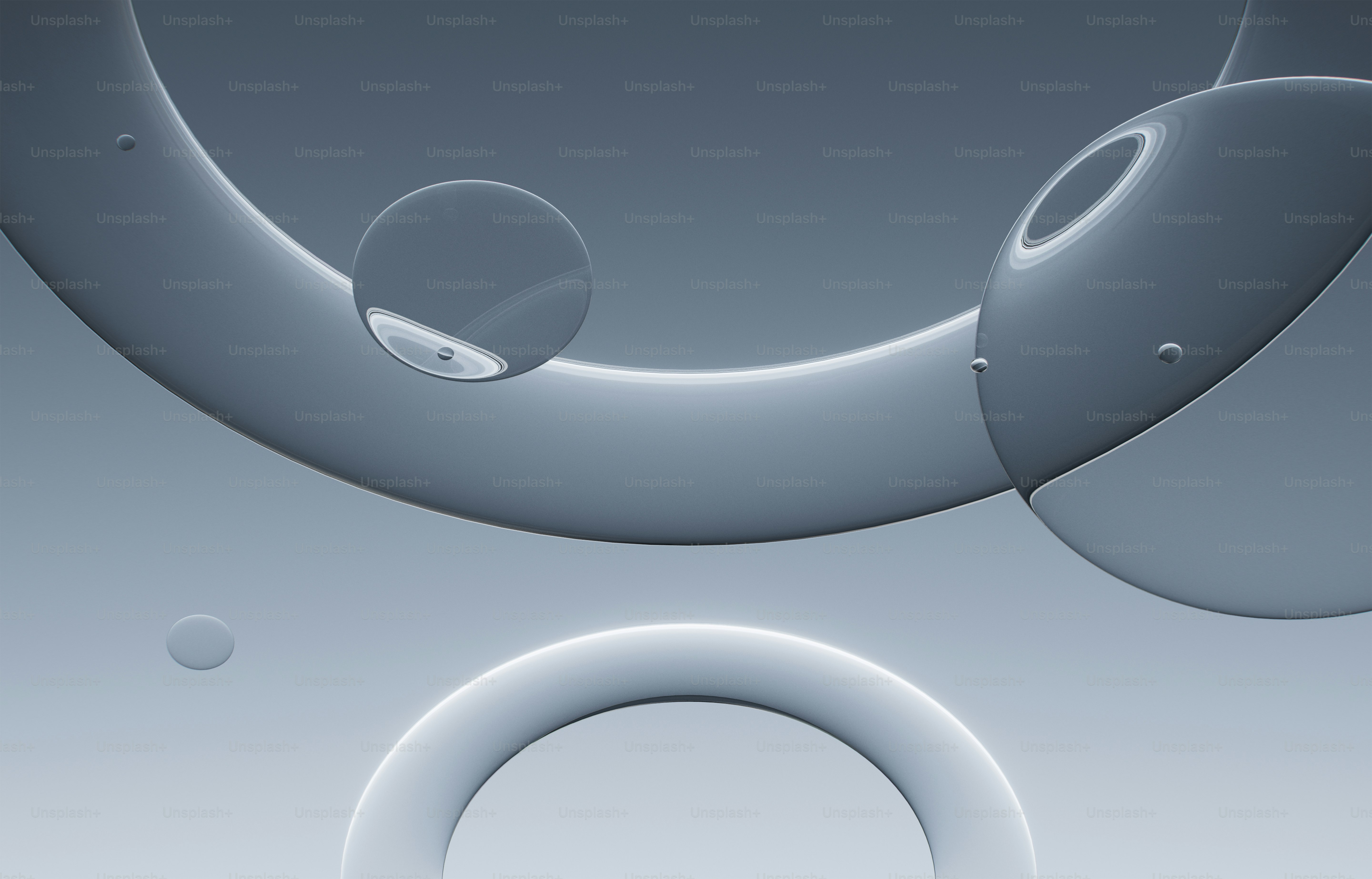Abstract gray circles and spheres with bubbles. photo – 3d render Image ...