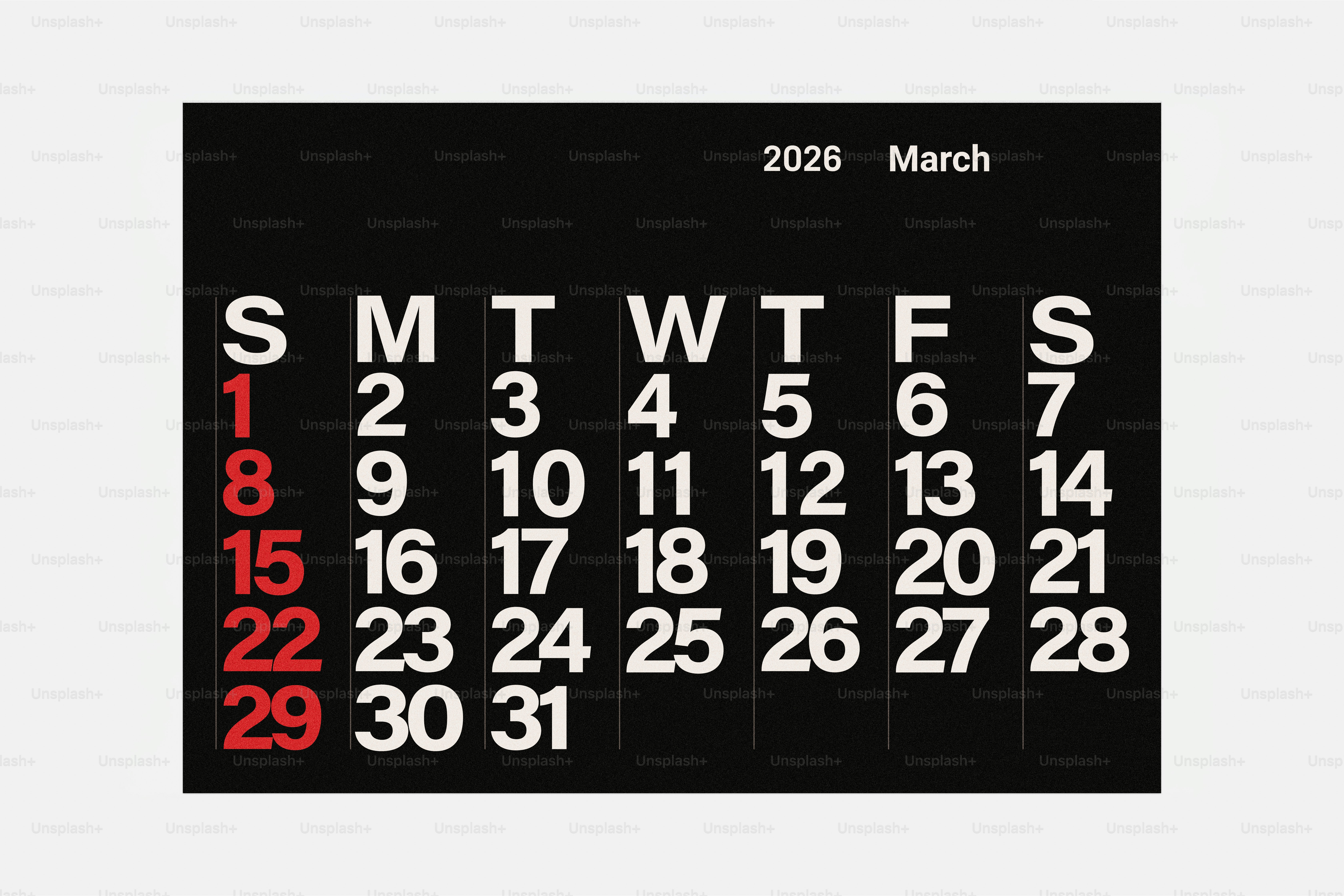 November 2020 calendar with red dates highlighted photo – New year ...