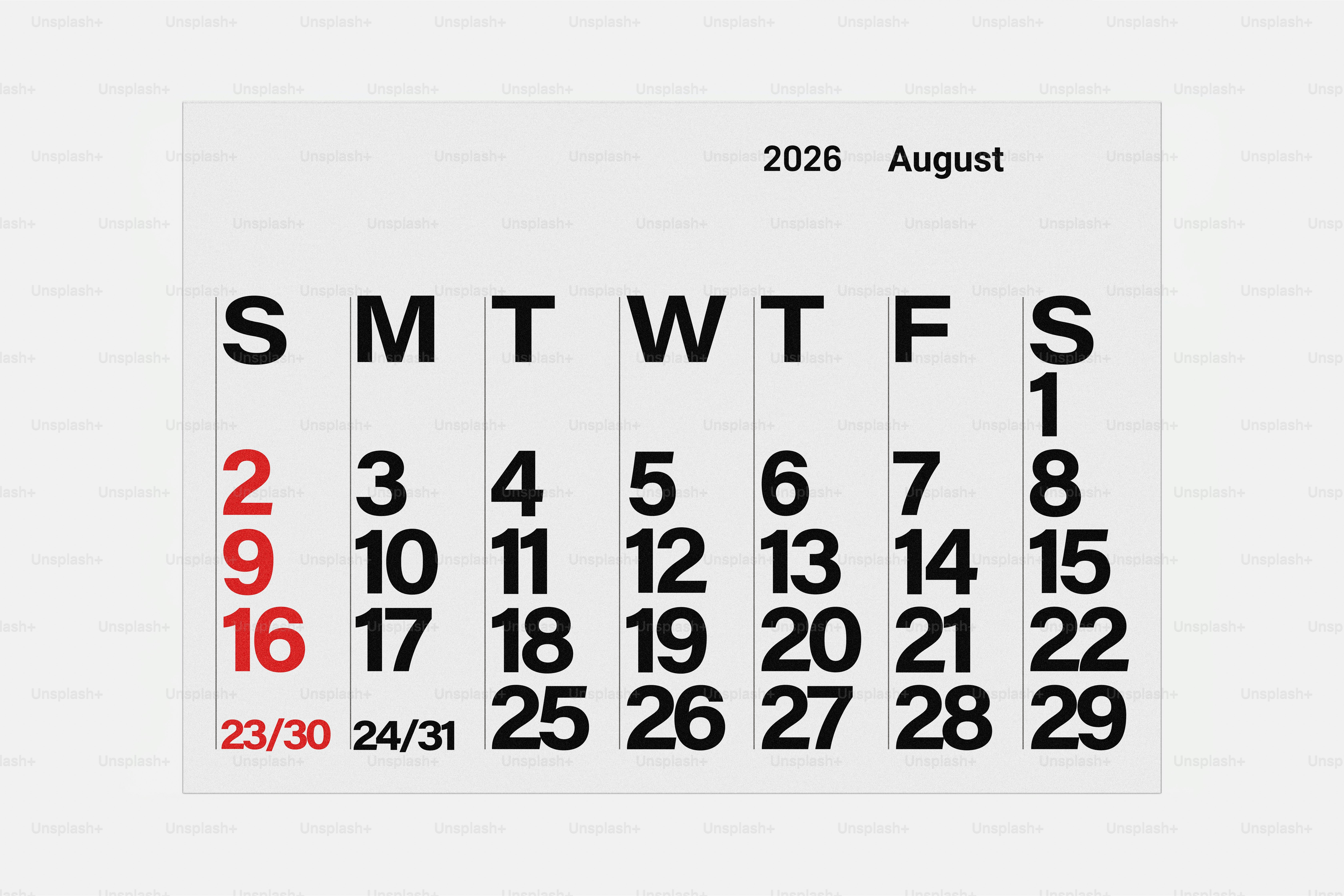 November 2020 calendar with red dates highlighted photo – New year ...