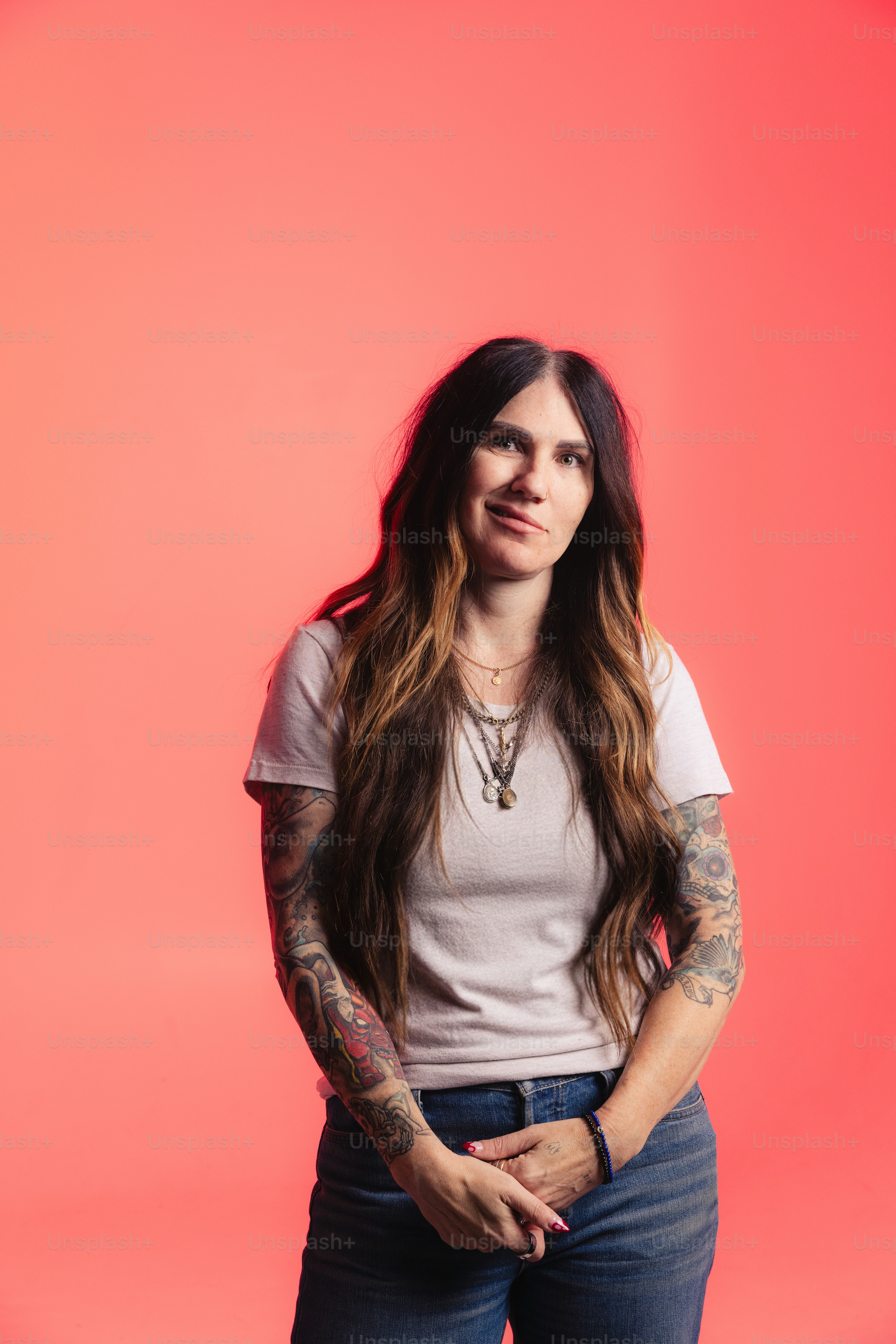 Man with mustache and nose ring against purple background photo ...