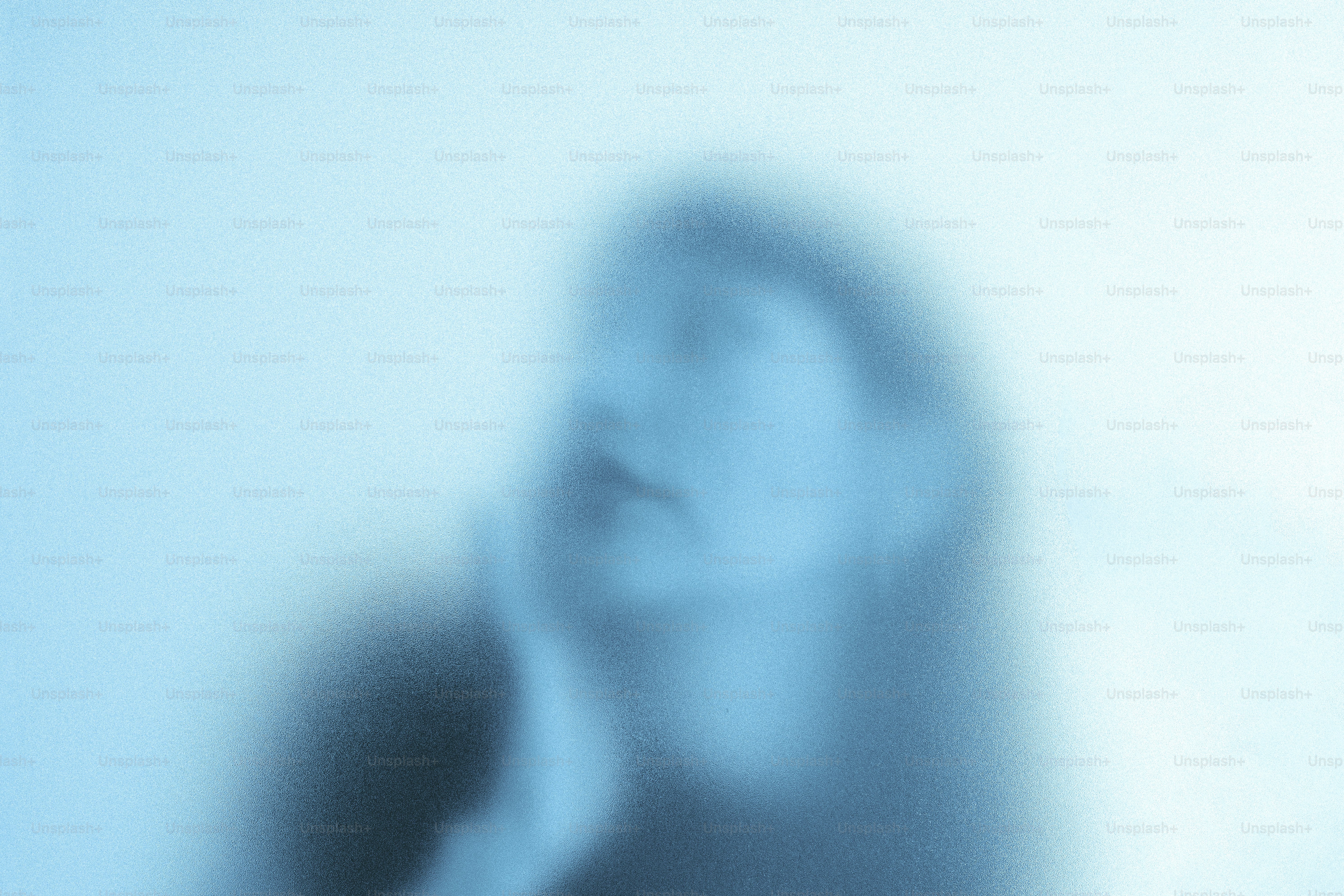 Blurred profile of a person in blue light blue photo – Profile Image on ...