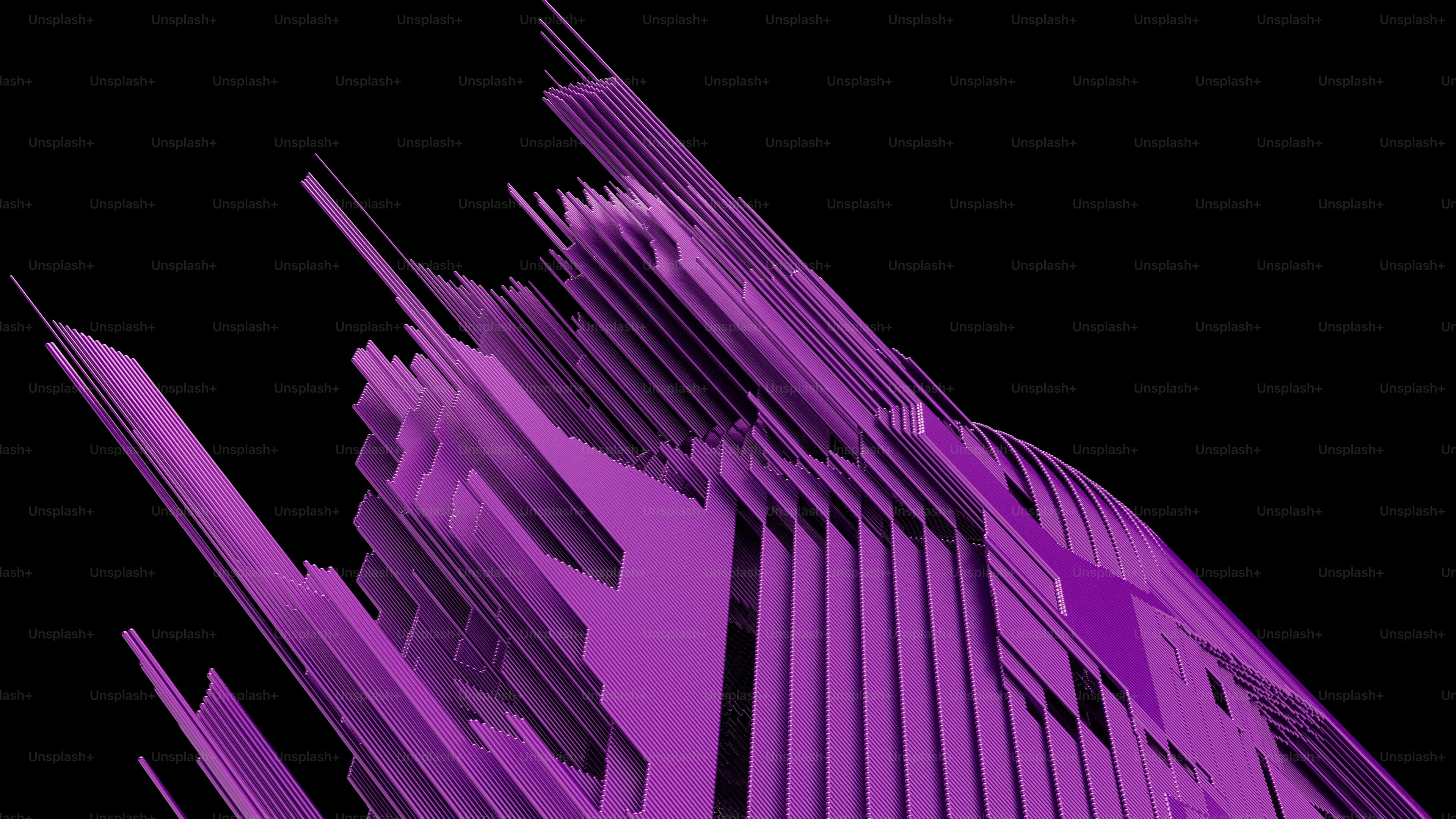 Abstract purple geometric shapes on black background photo – Image on ...