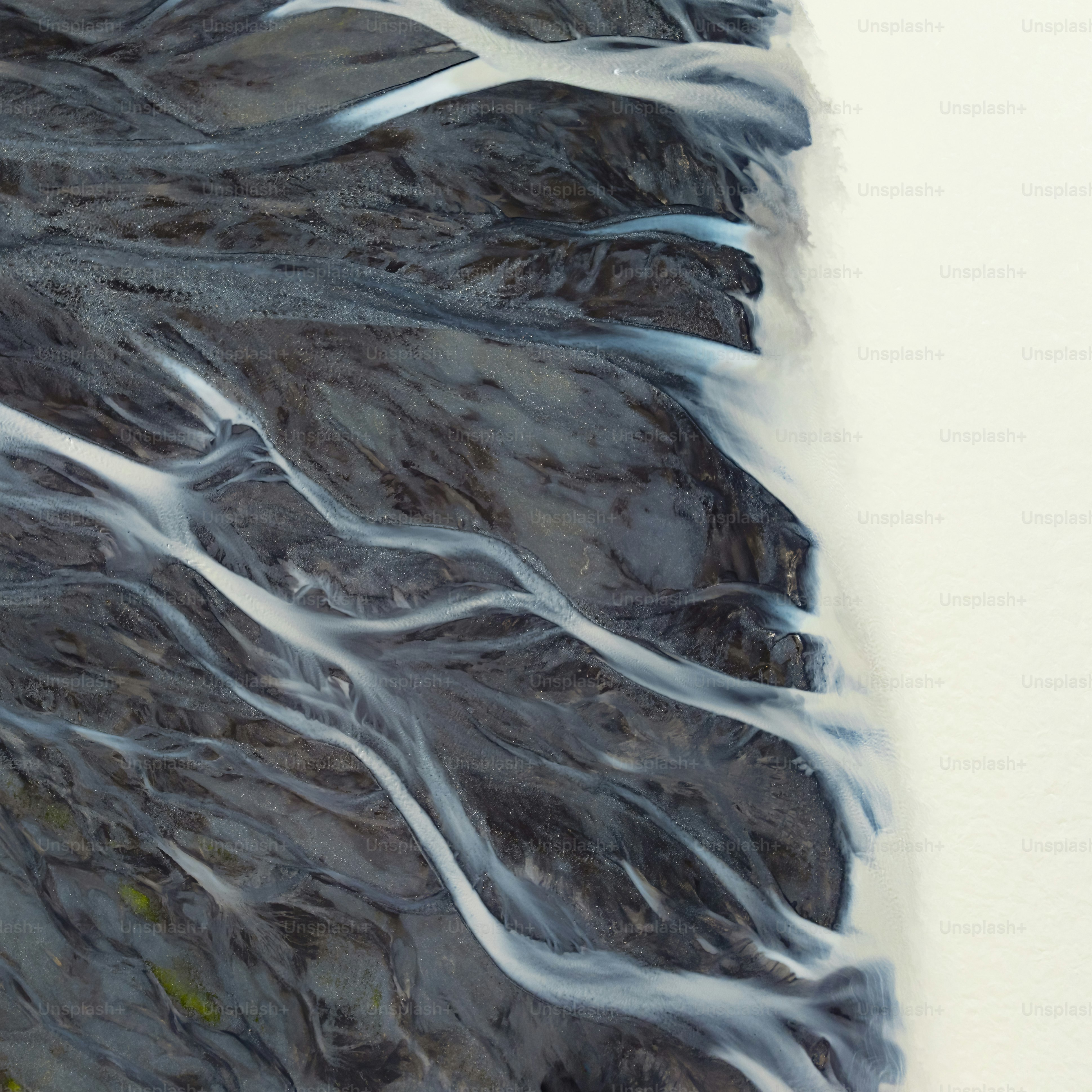Aerial view of braided river delta patterns photo – Wallpaper Image on ...