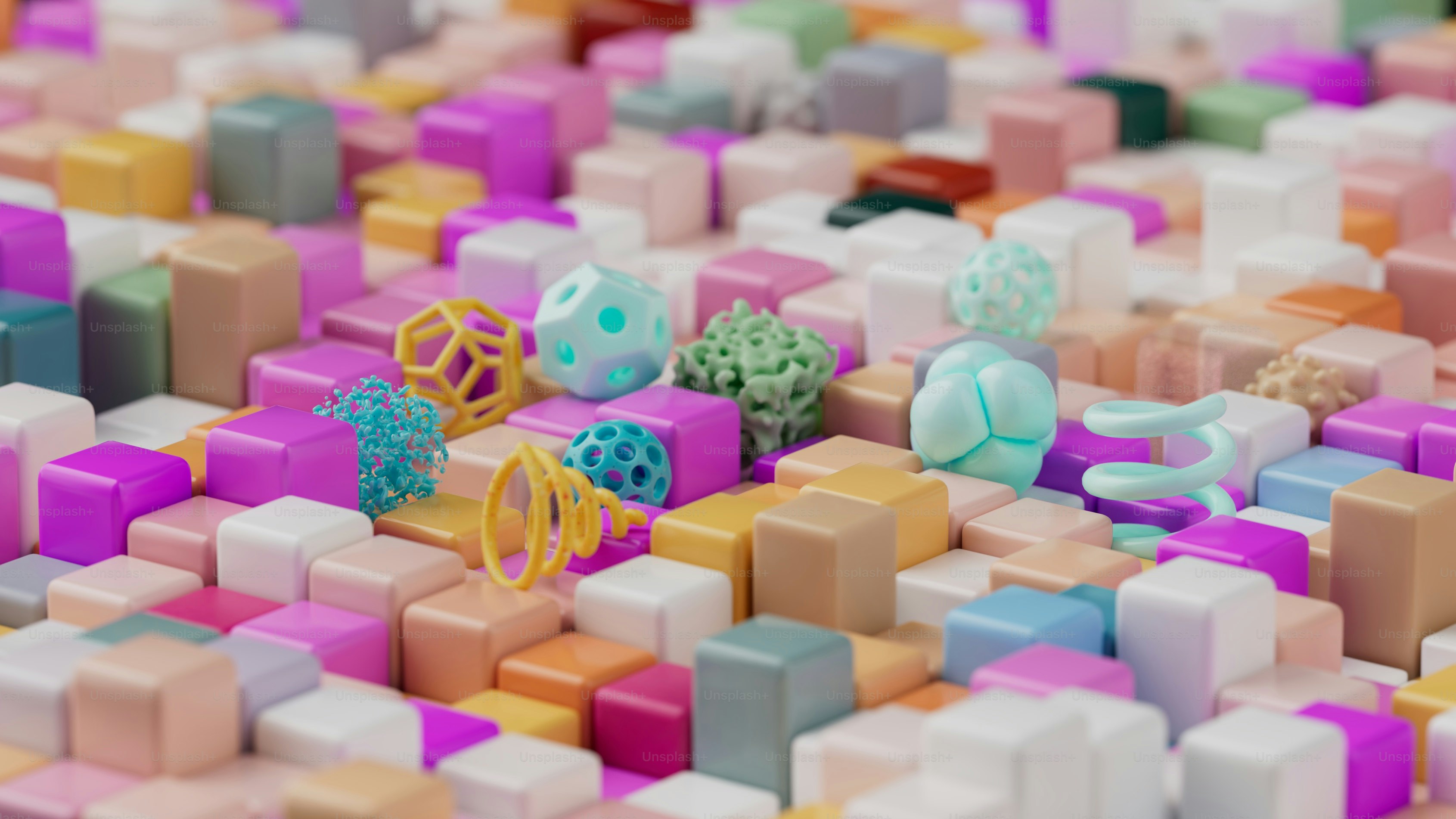 Colorful abstract geometric shapes and blocks. photo – Abstract Image ...