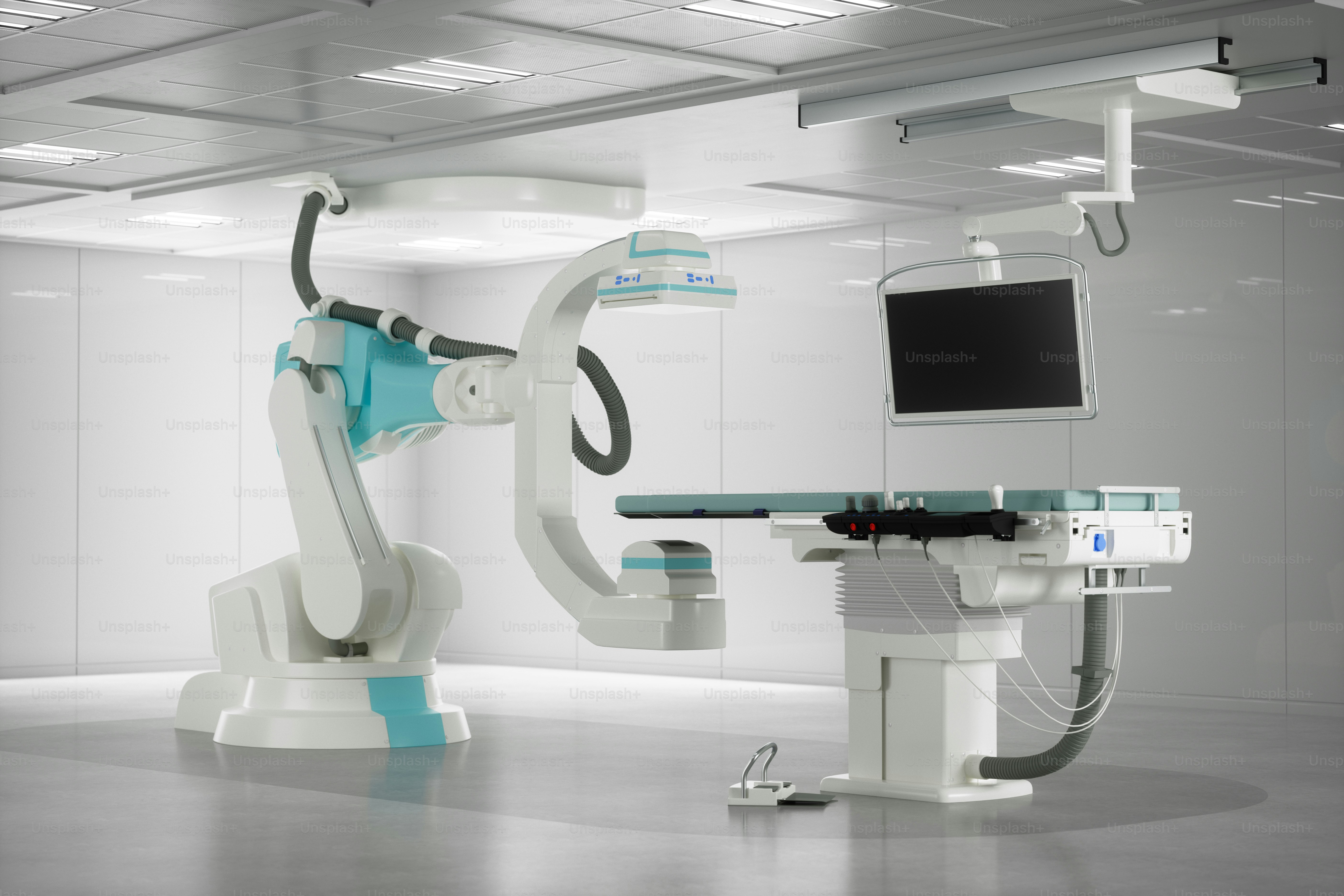 Coronary angiogram x-ray device with C-arm for cardiac and vascular ...