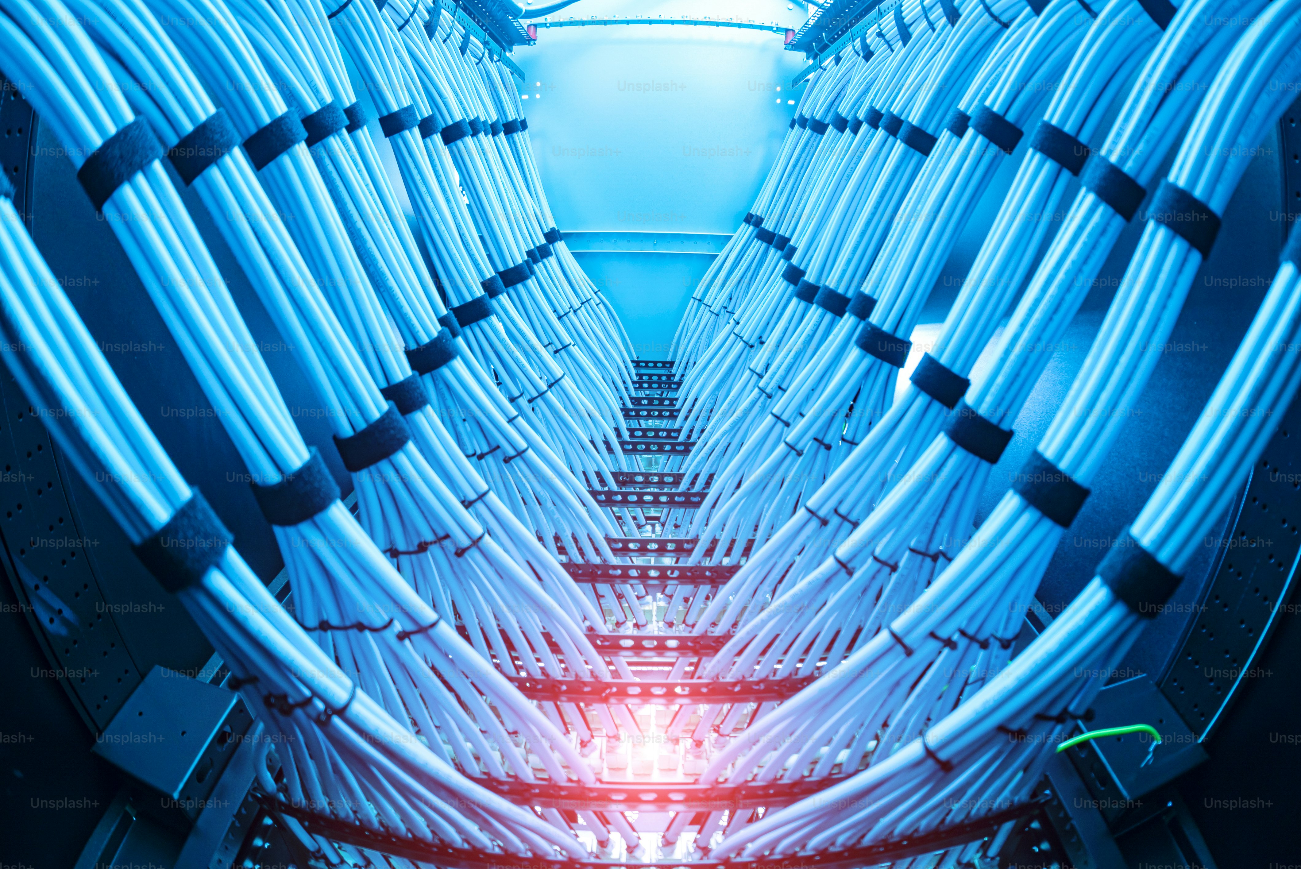 A captivating view of a modern data center showcasing a complex ...