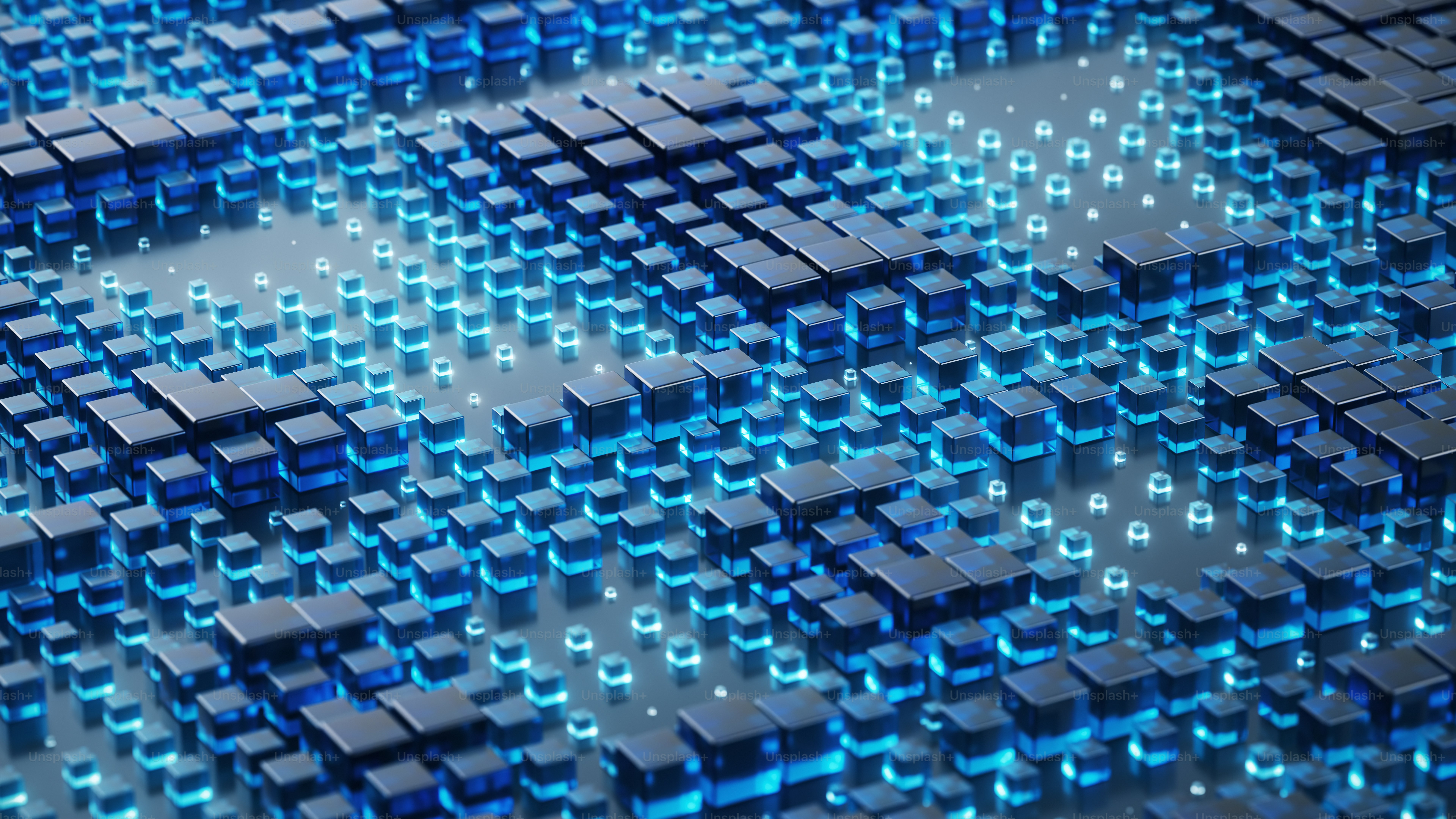 Blue Neon Colored Abstract digital landscape - Digital Analytics ...