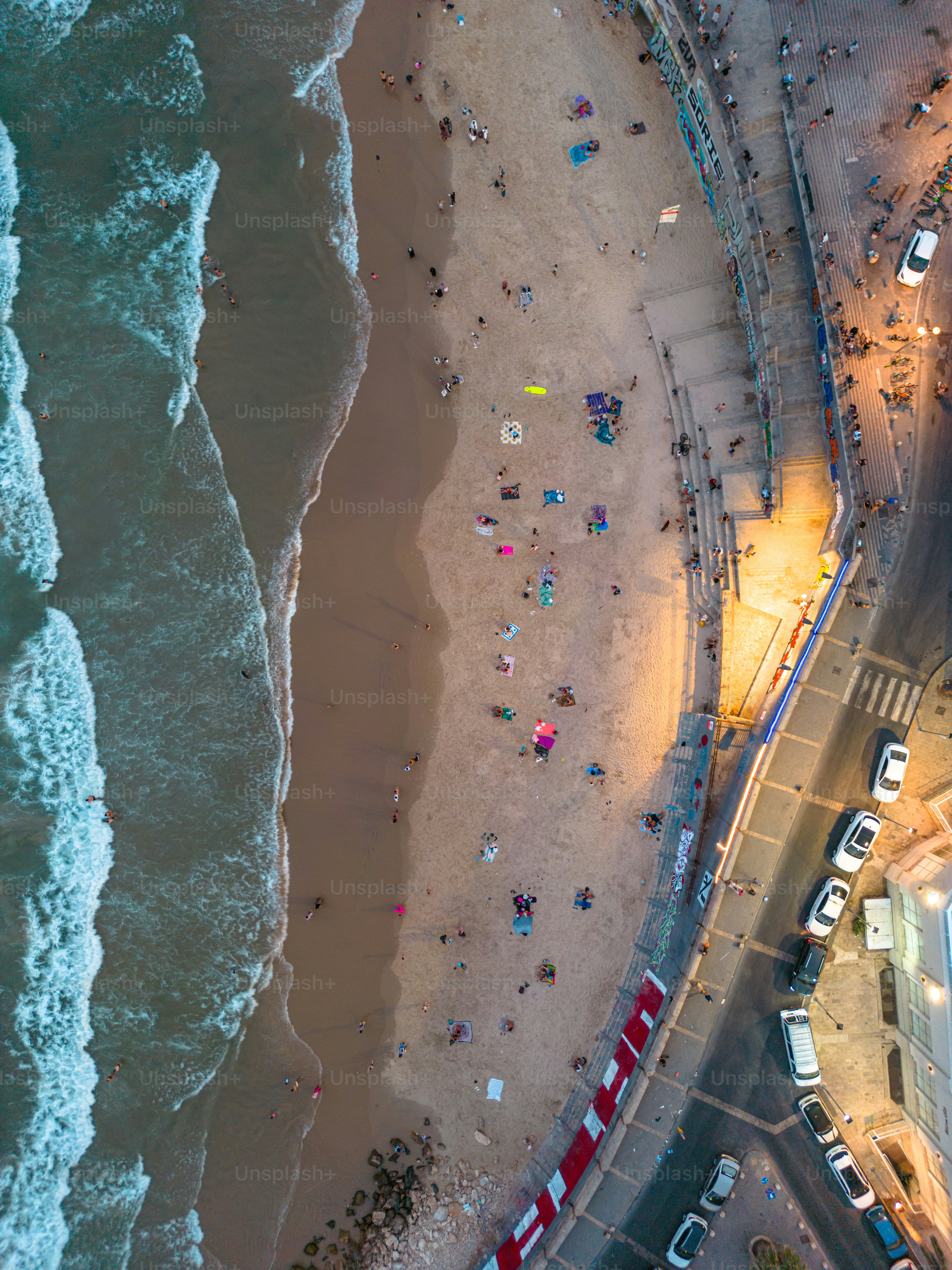 Aerial panoramic photo of the waterfront of Tel Aviv - Yafo at ...