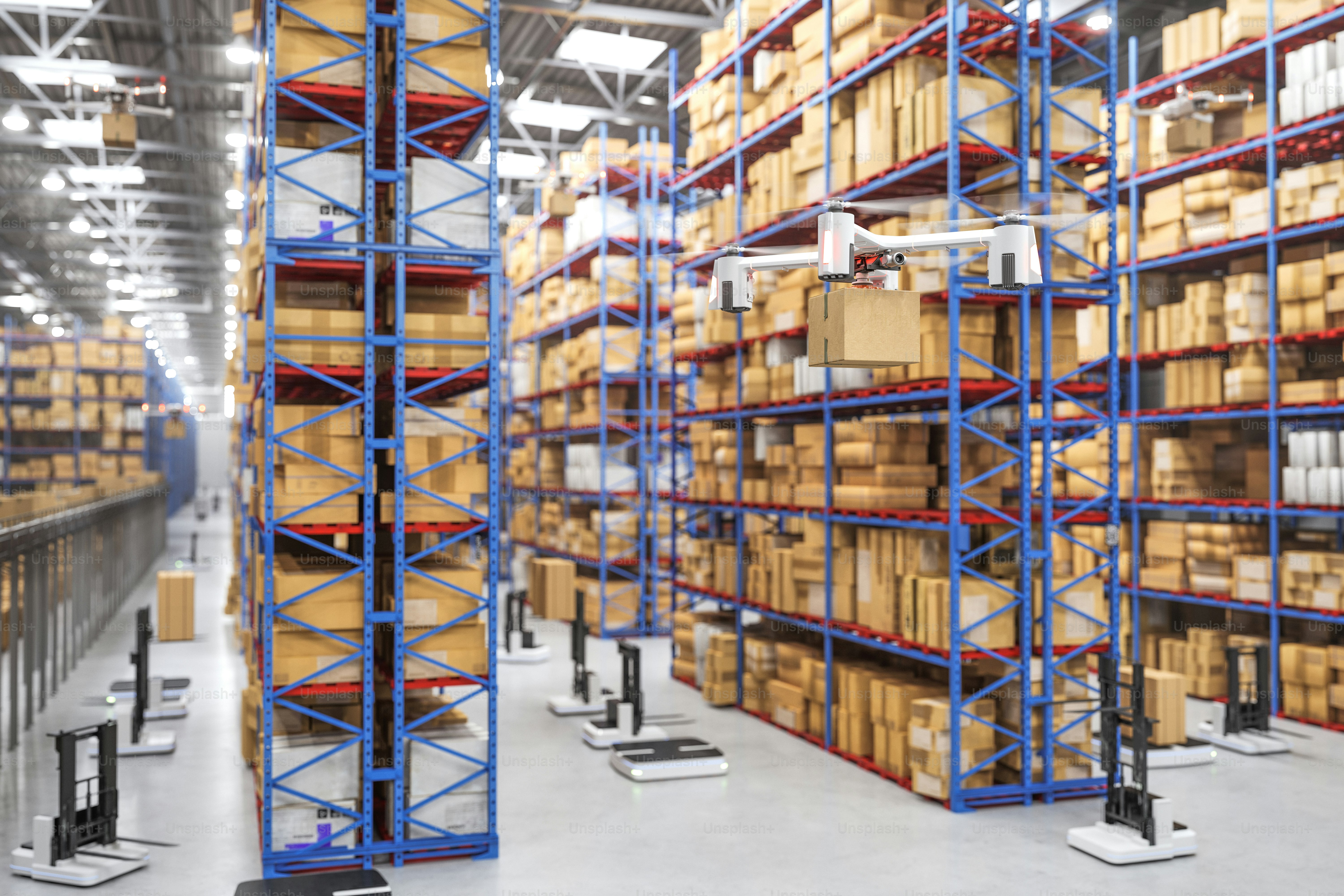 Large scale smart distribution warehouse, equipped with advanced ...