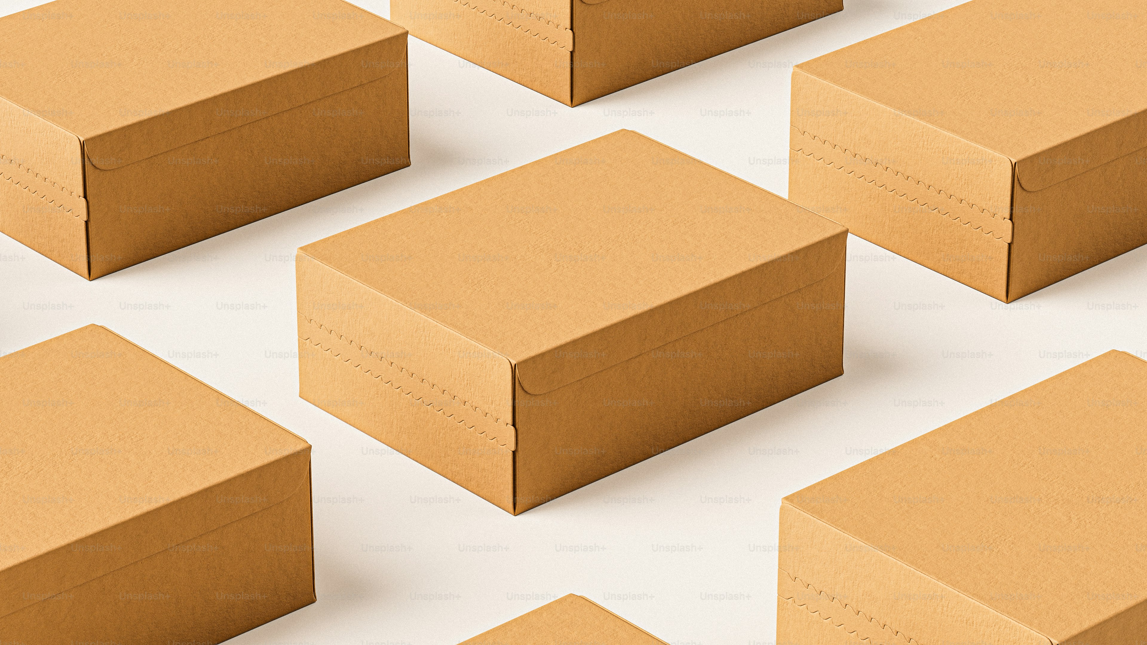 Stacked cardboard boxes balanced precariously. photo – 3d render Image ...