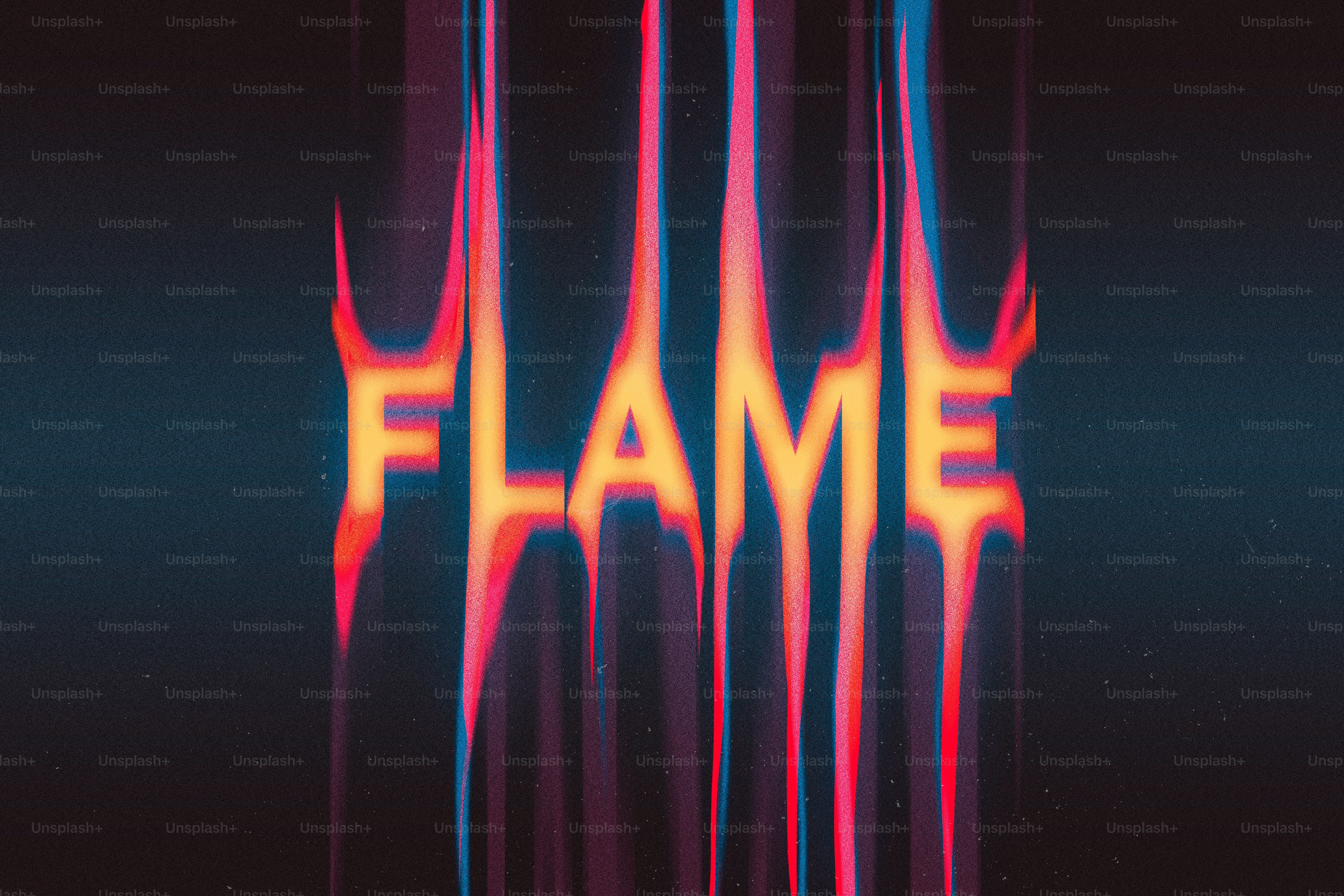 The word flame written in fiery, glowing letters. photo – Text Image on ...