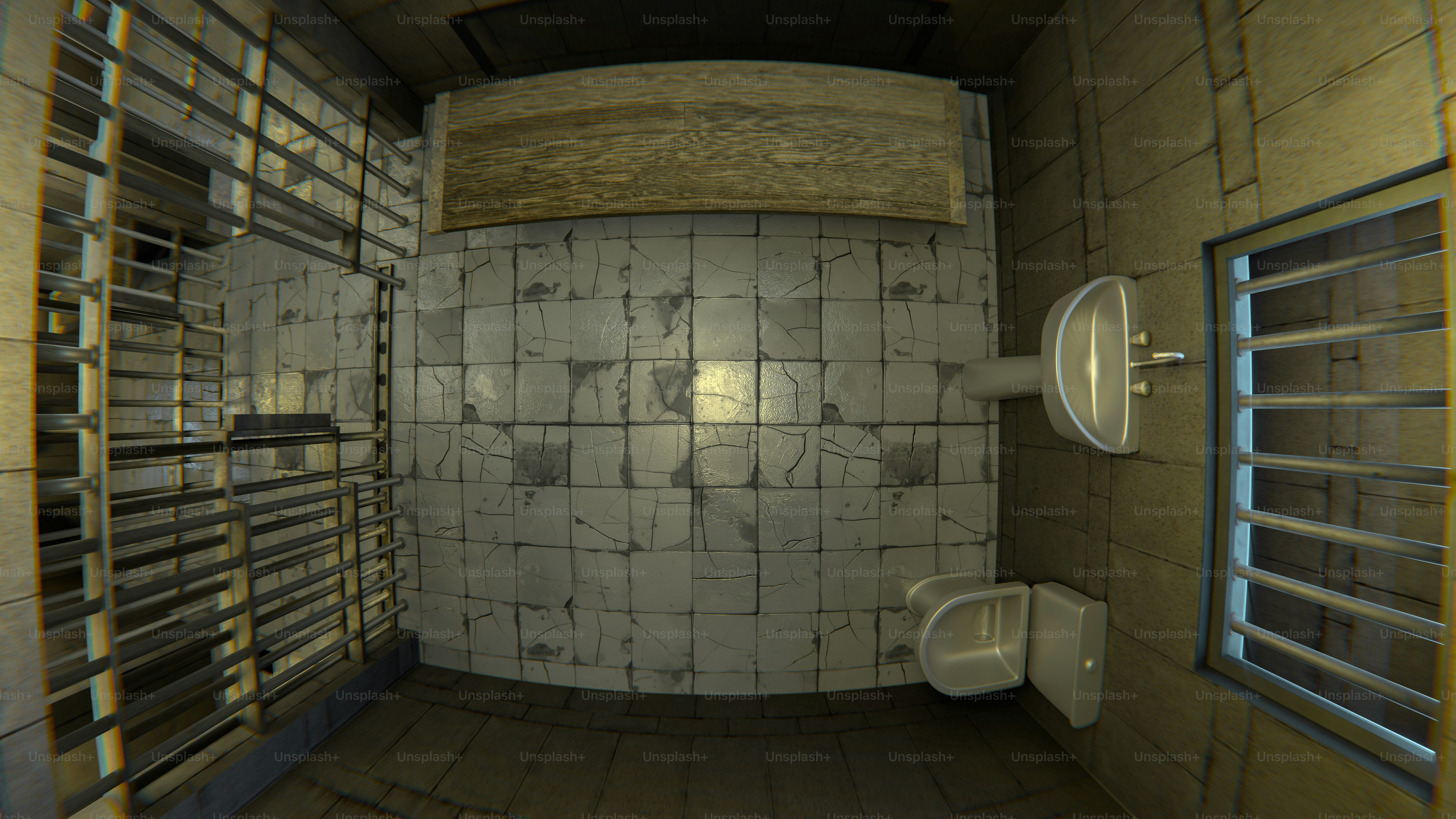 Grungy jail cell with toilet and sink. photo – 3d render Image on Unsplash