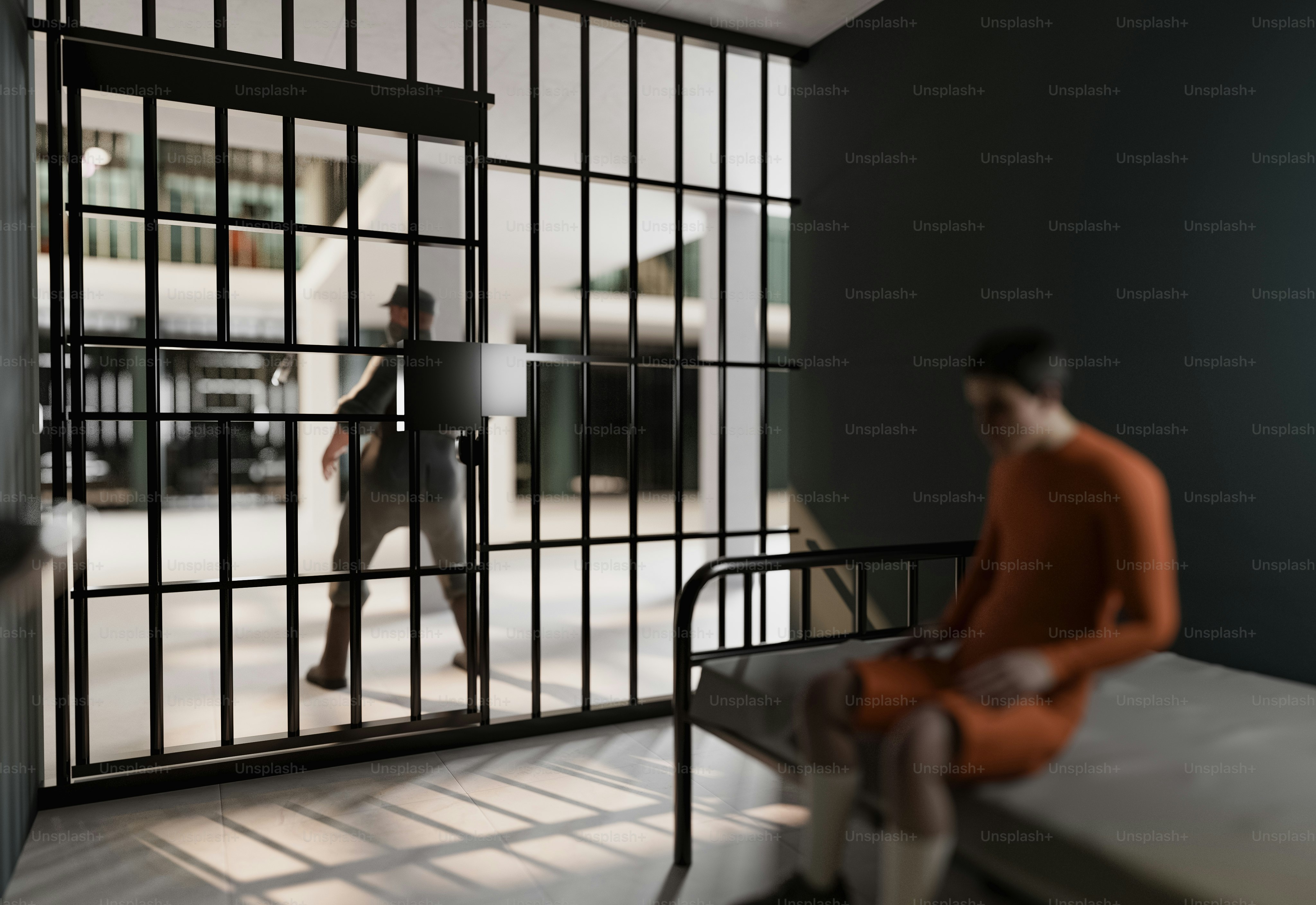 Prisoner in orange jumpsuit stands inside cell. photo – Prison Image on ...