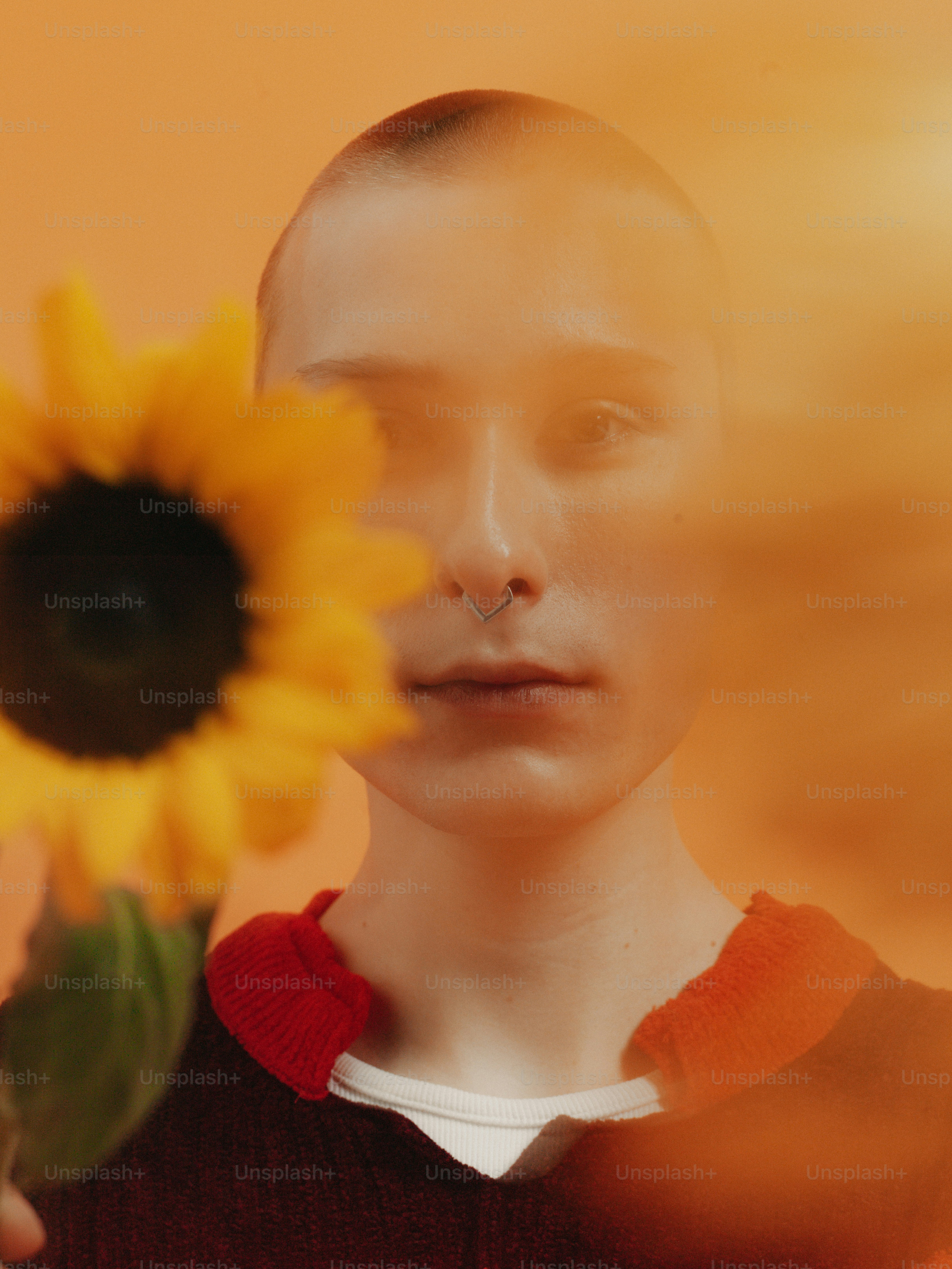 Silhouette of a man against a blue background photo – Portrait Image on ...