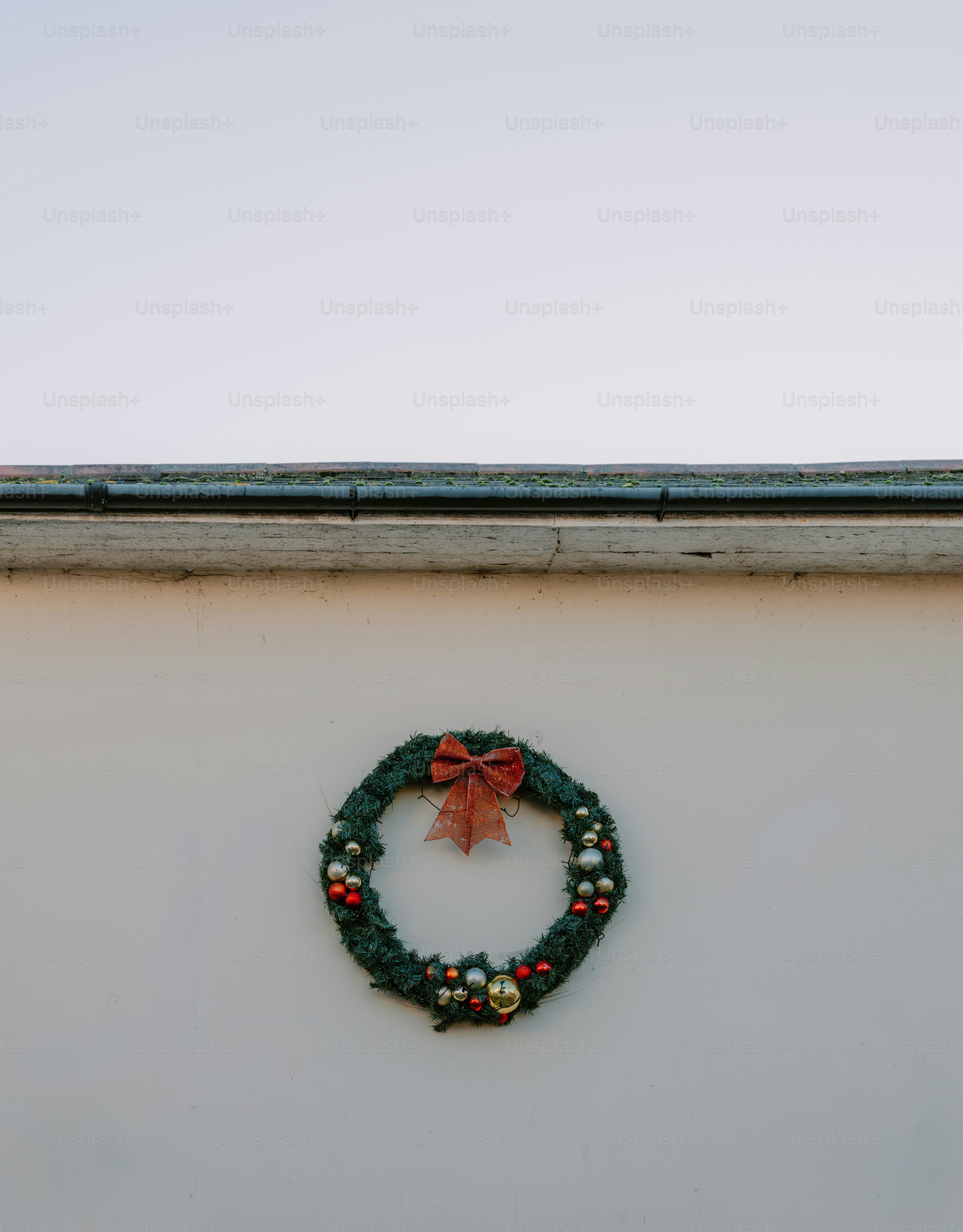 Christmas tree with star against clear blue sky photo – Winter Image on ...