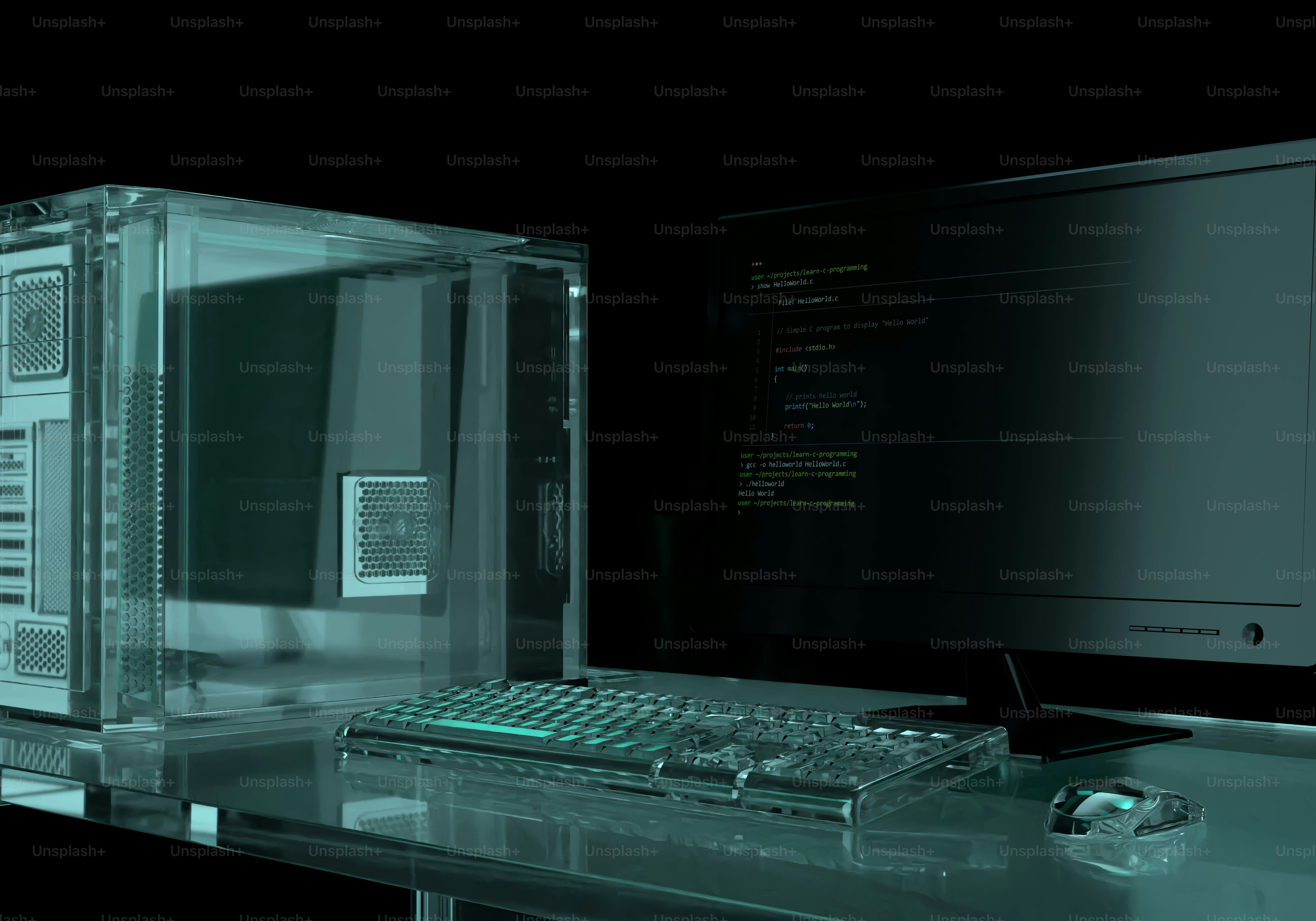 Crâne et code binaire sur trois écrans d’ordinateurs portables. photo ...