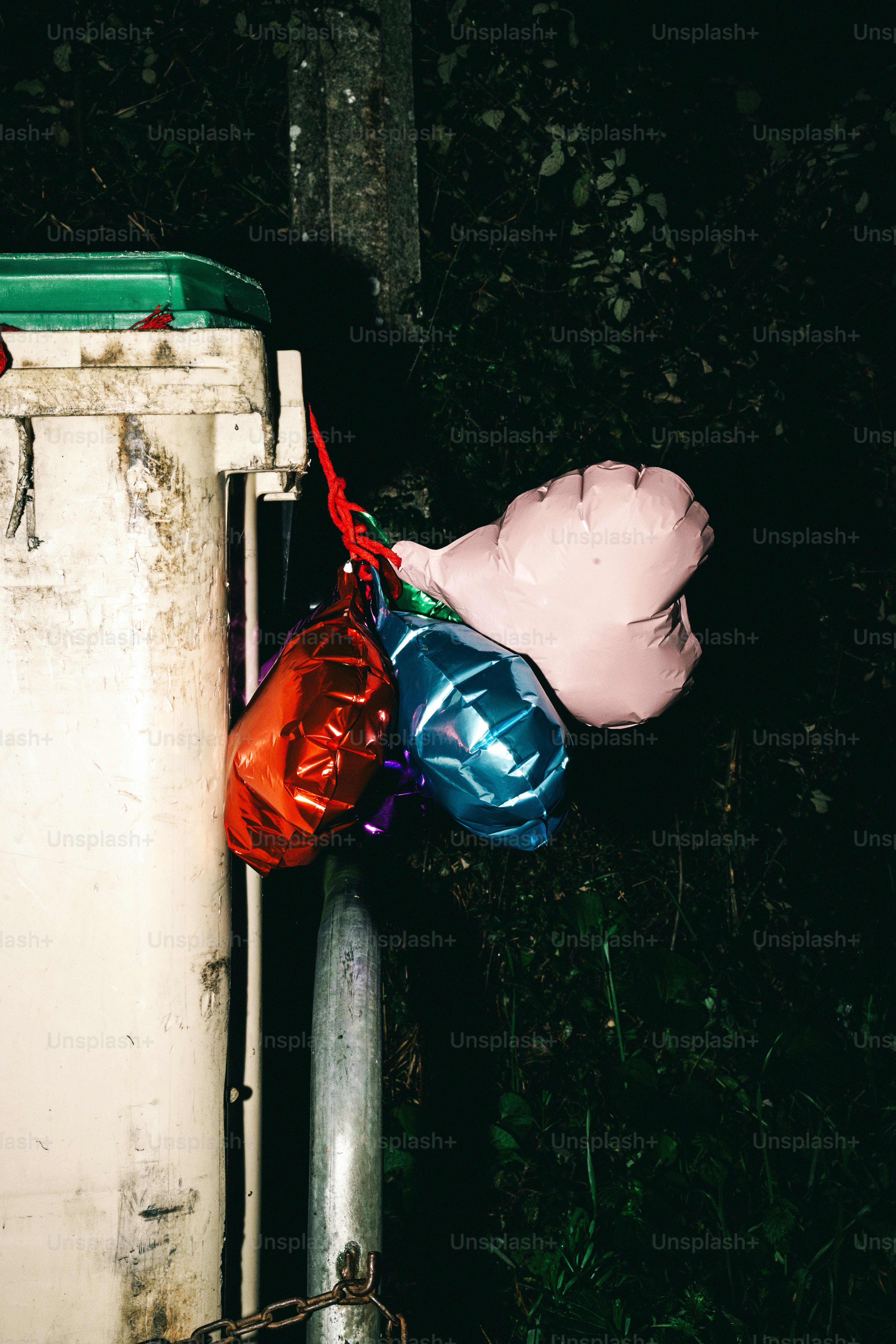 Rosas rojas en una bolsa de papel junto a un desagüe foto – Imagen de ...