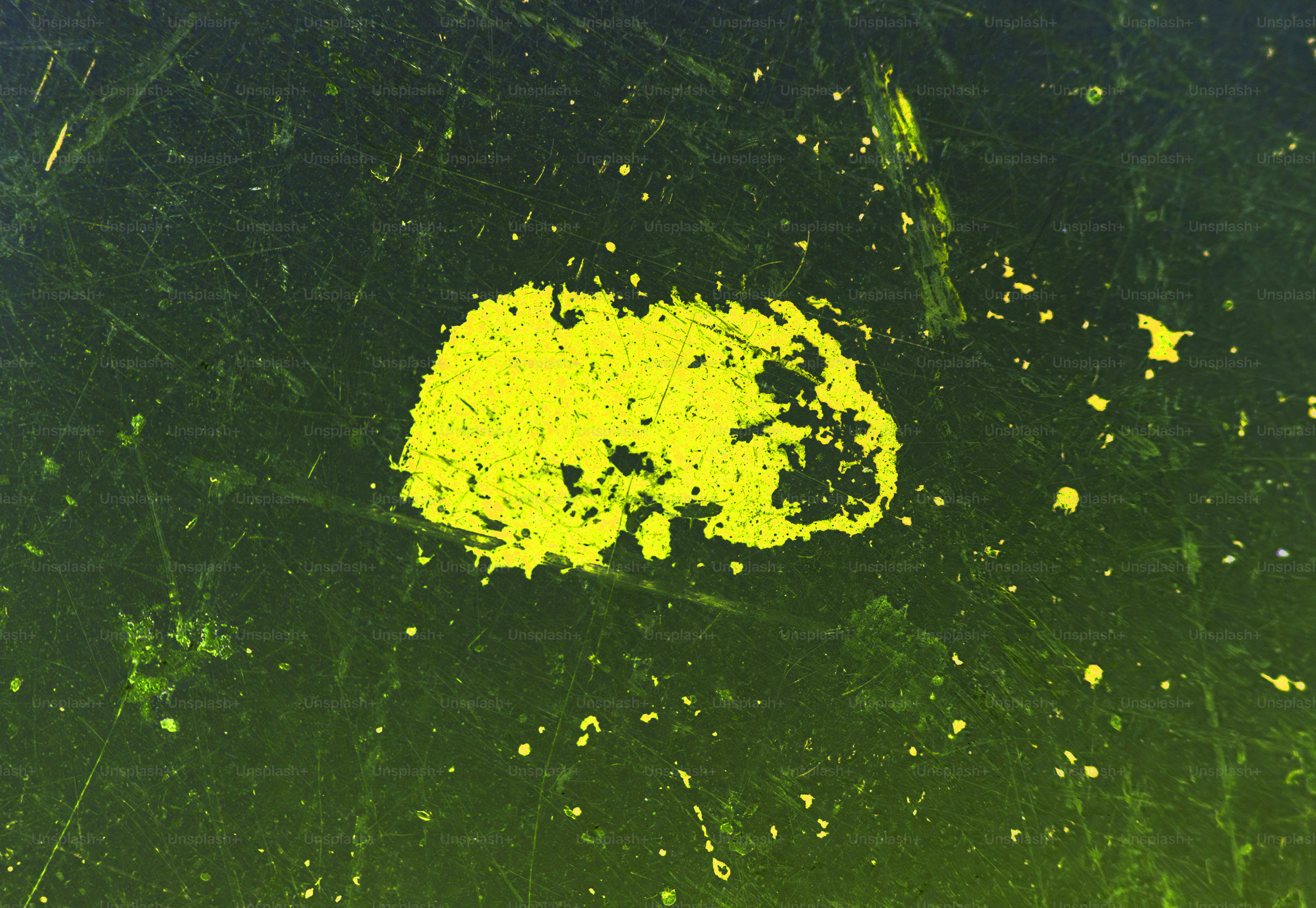 Abstract yellow blob on dark green background photo – Abstract Image on ...