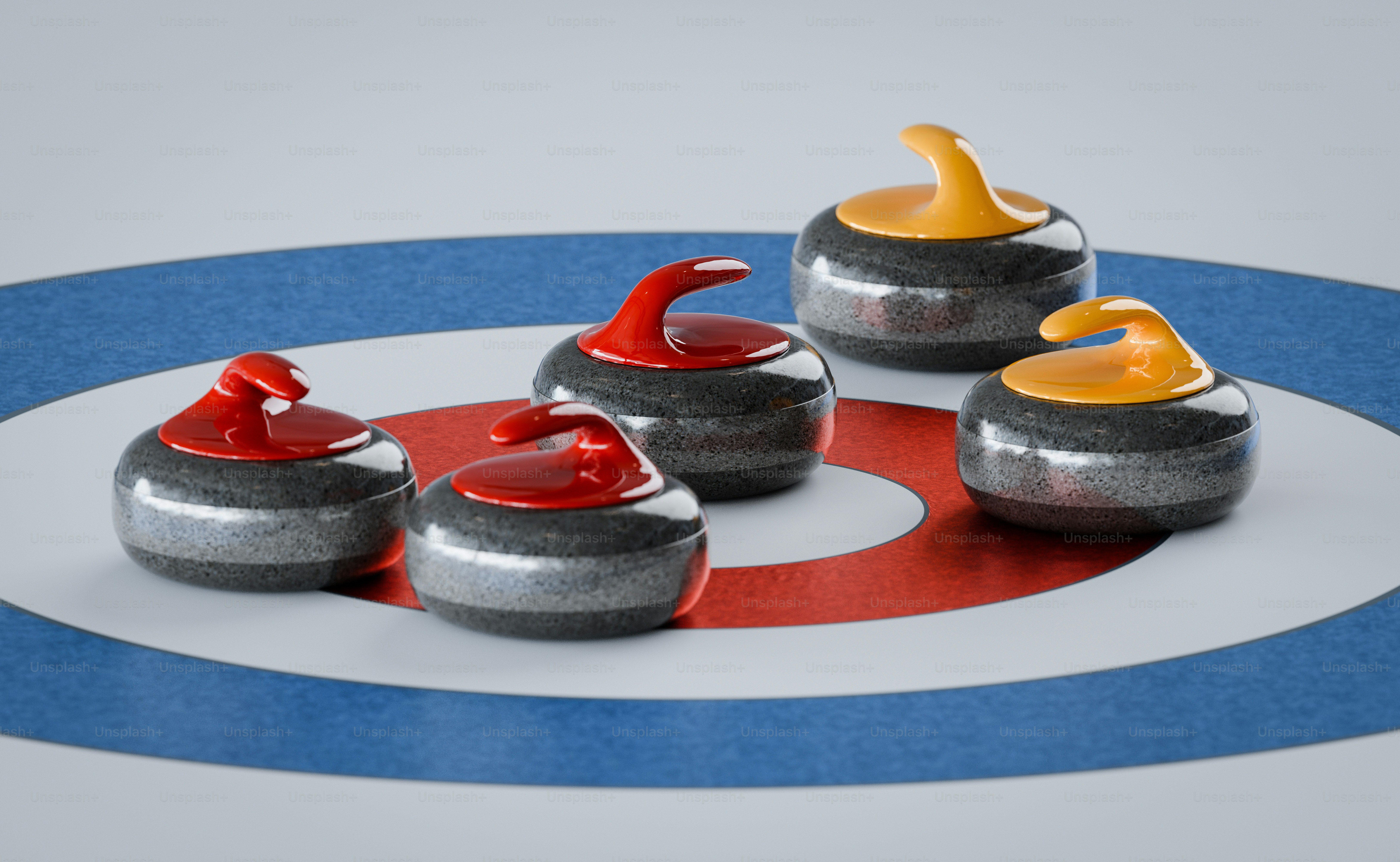 Curling stones on a target photo – 3d render Image on Unsplash