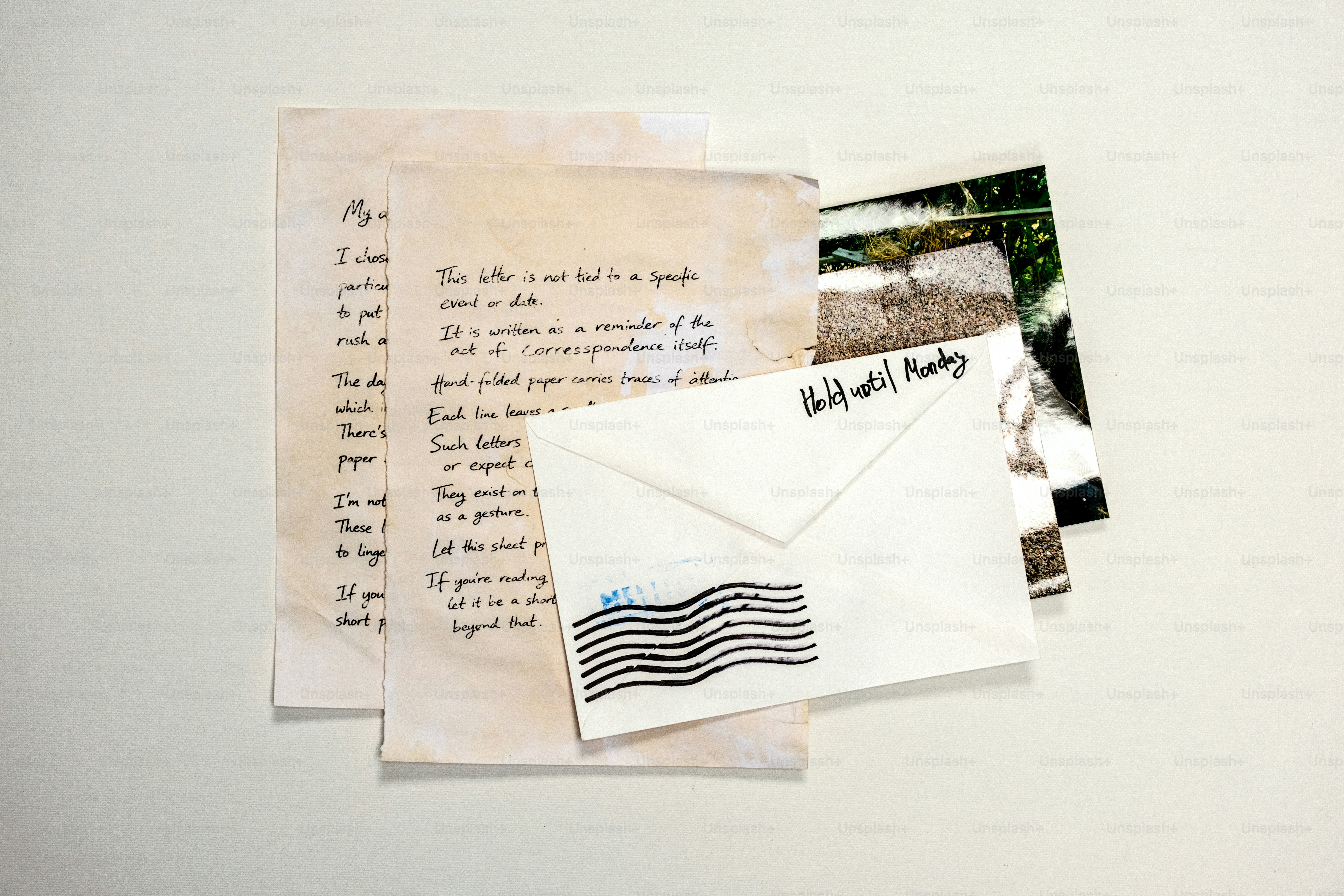 An old letter peeking out of an orange envelope photo – Paper Image on ...