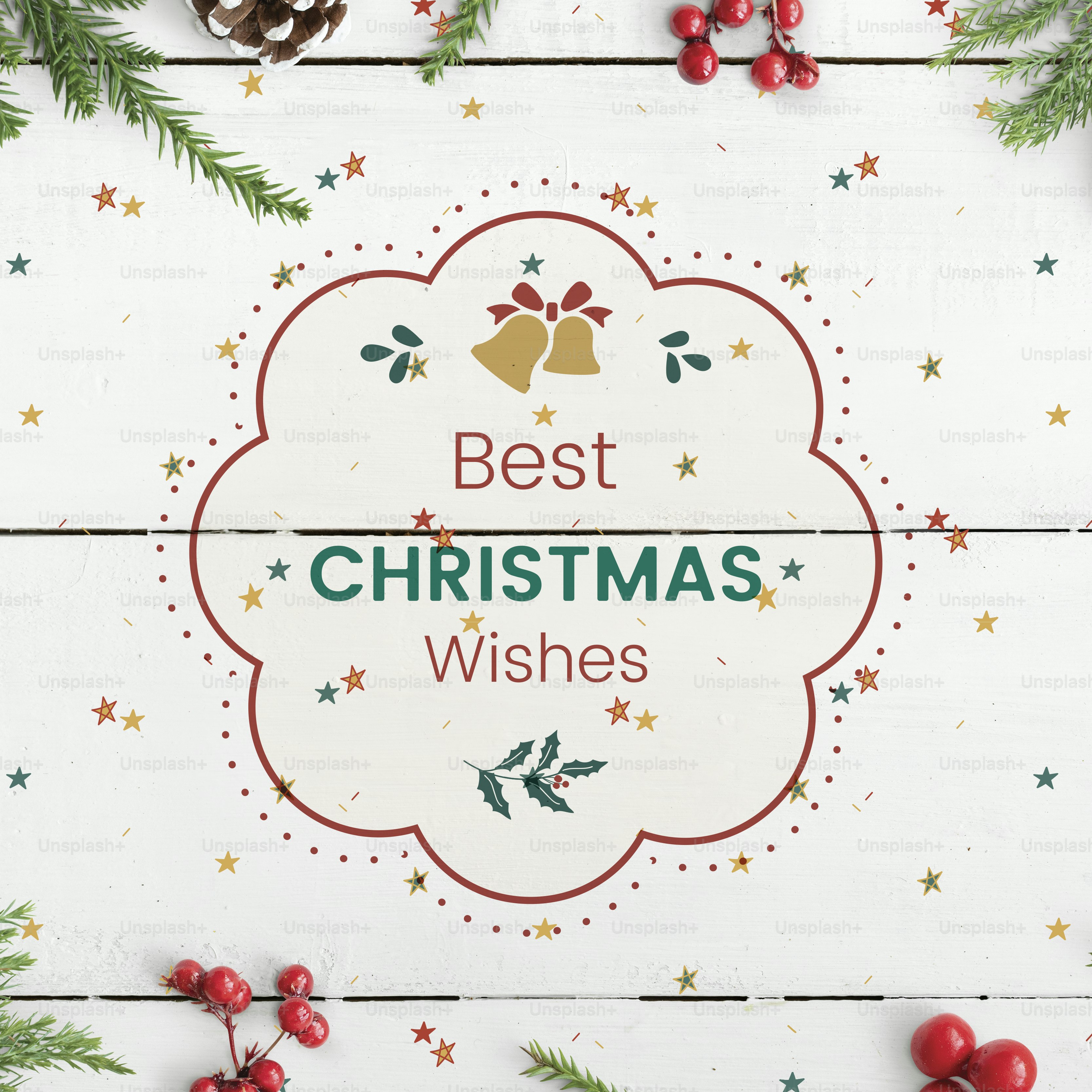 Best Christmas Wishes card mockup***These are our own 3D generic ...