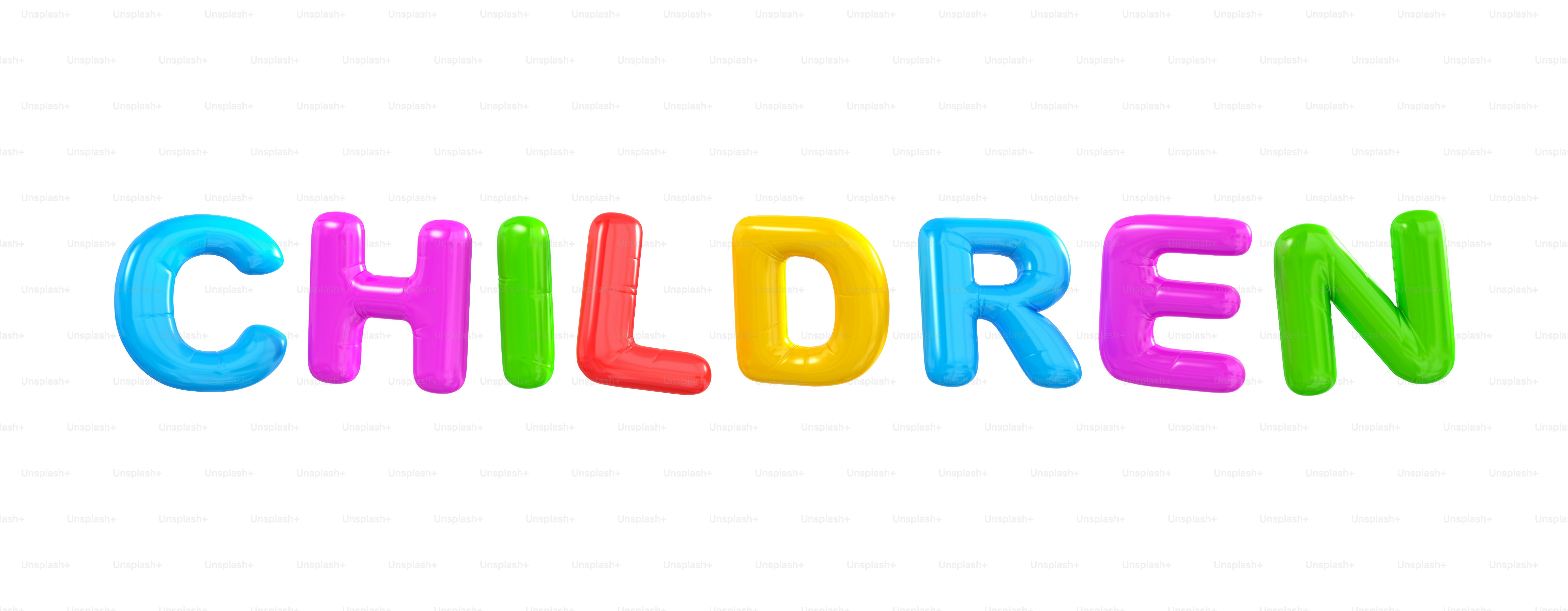 Colorful 3D letters spell out the word children photo – Birthday Image ...