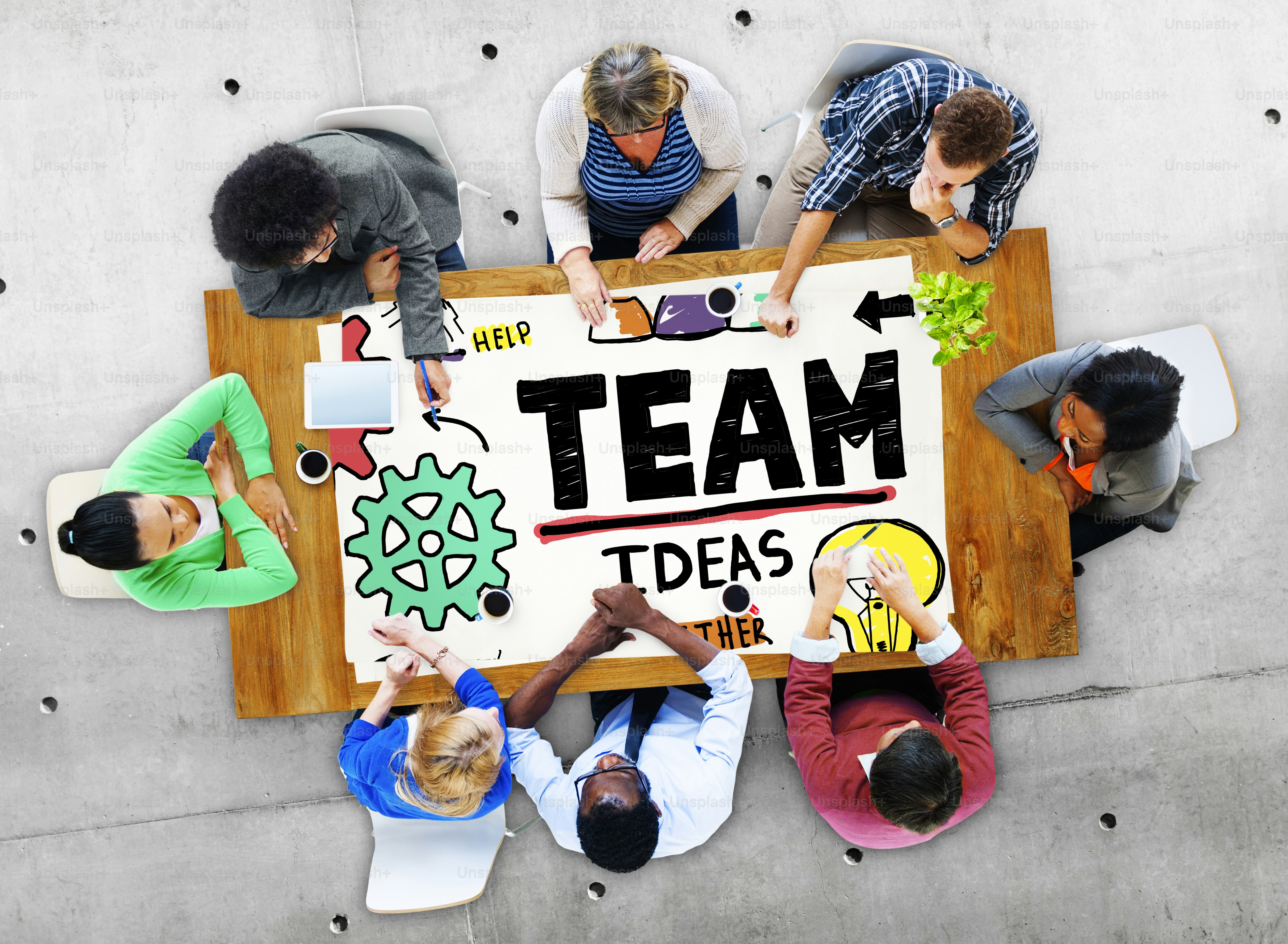 Teamwork Team Collaboration Connection Togetherness Unity Concept photo ...