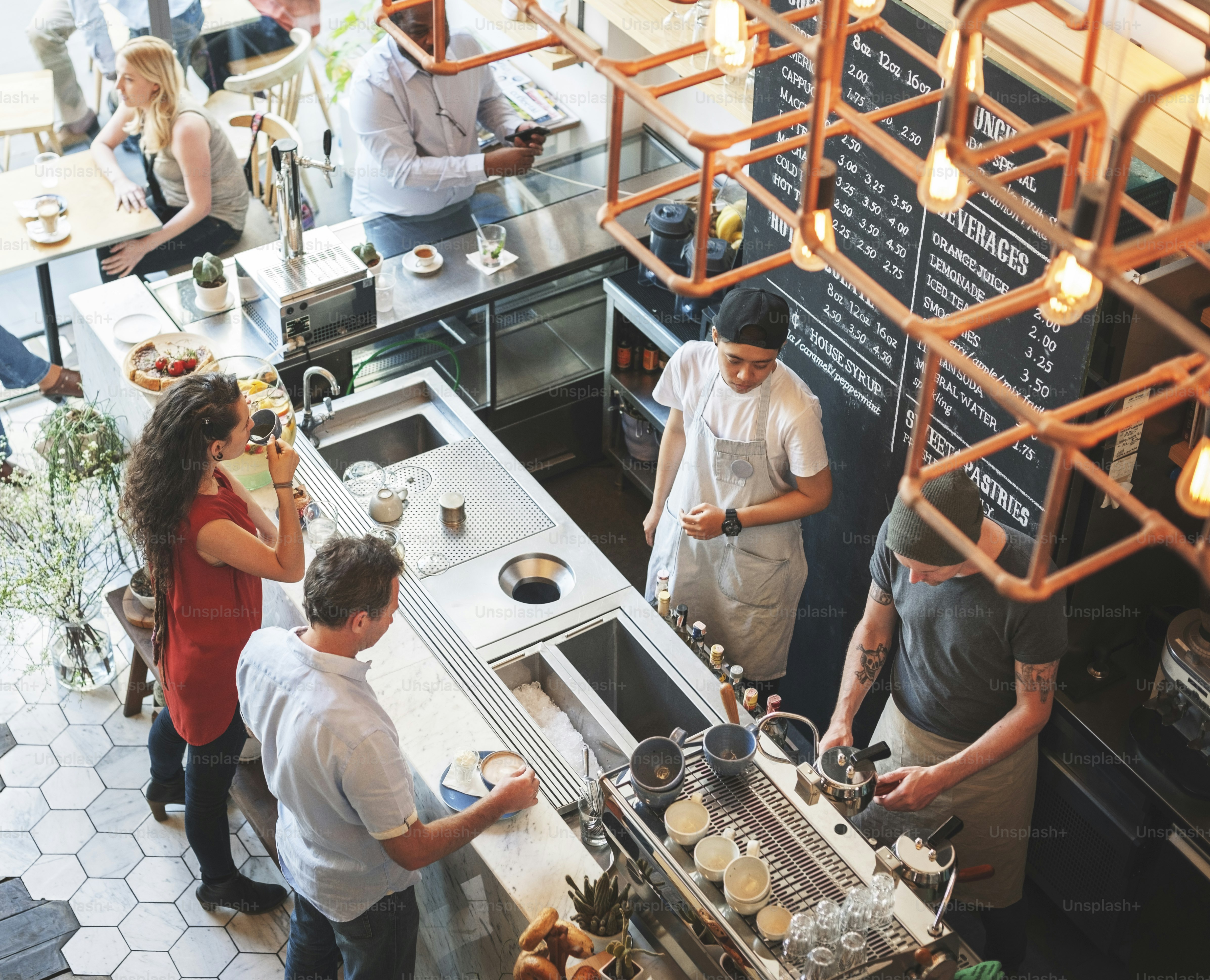 Coffee Shop Bar Counter Cafe Restaurant Relaxation Concept photo ...