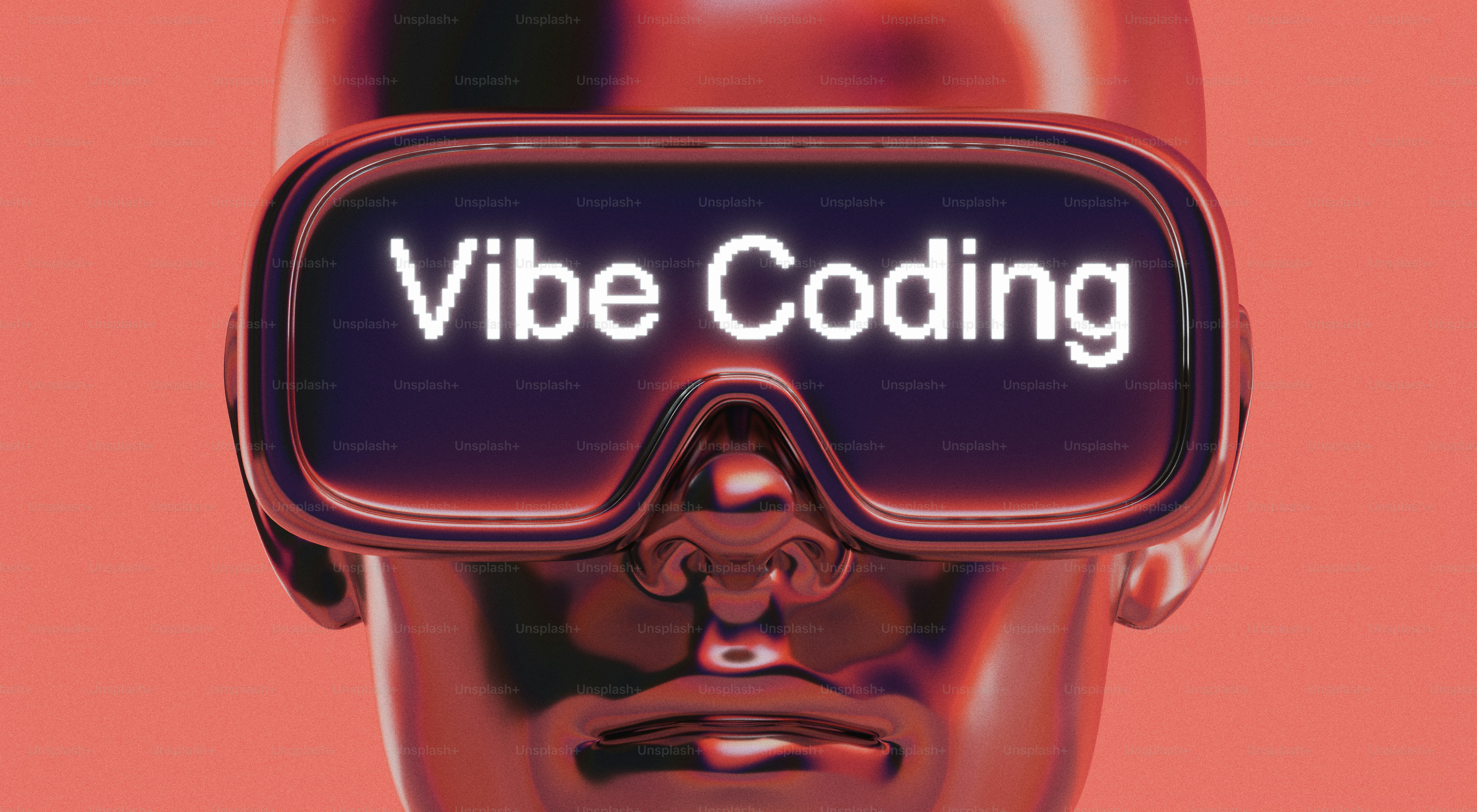 Vr headset displaying "vibe coding" text photo – Technology Image on ...